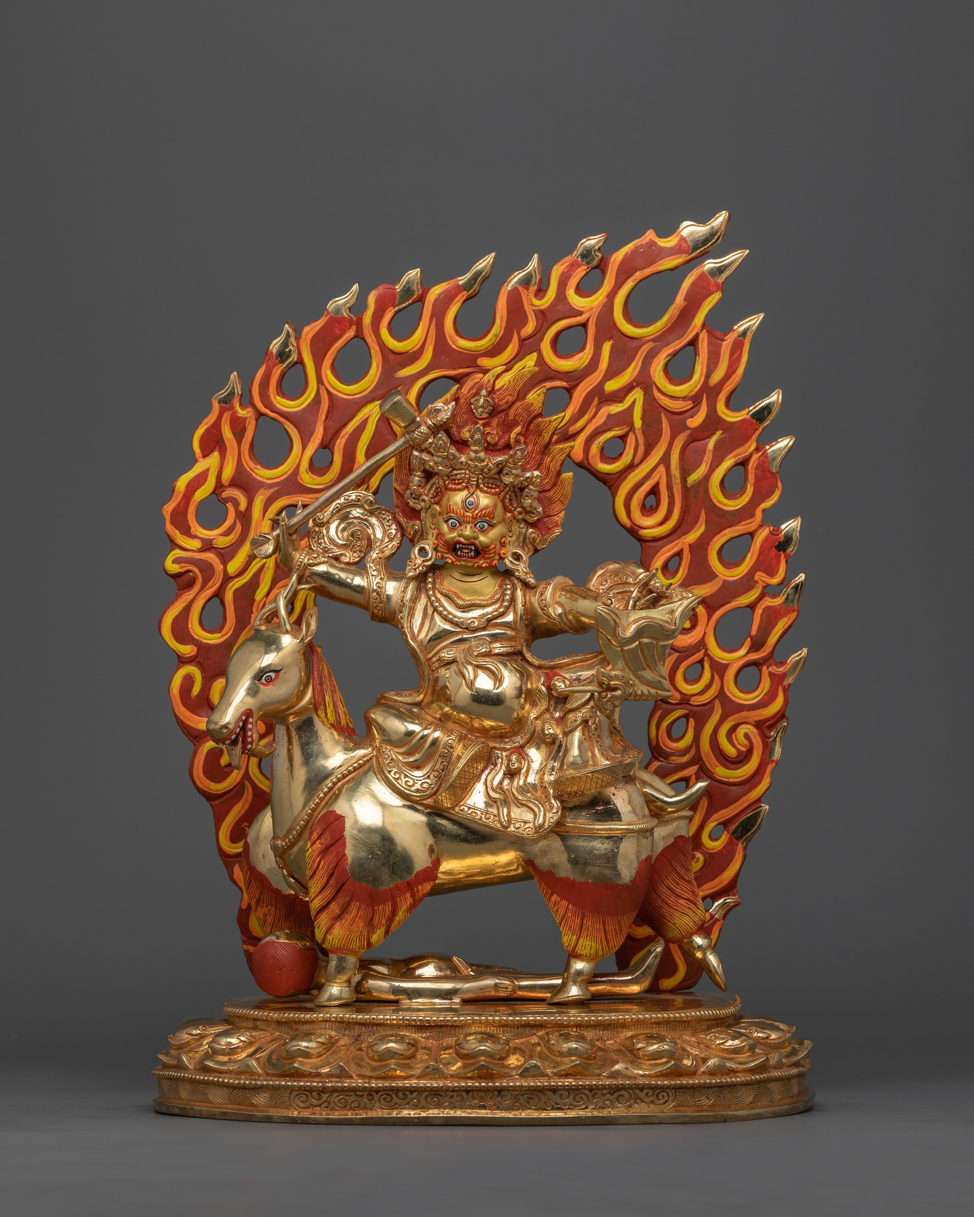 Powerful Protector Deity Garwa Nagpo Damchen | Himalayan Artwork