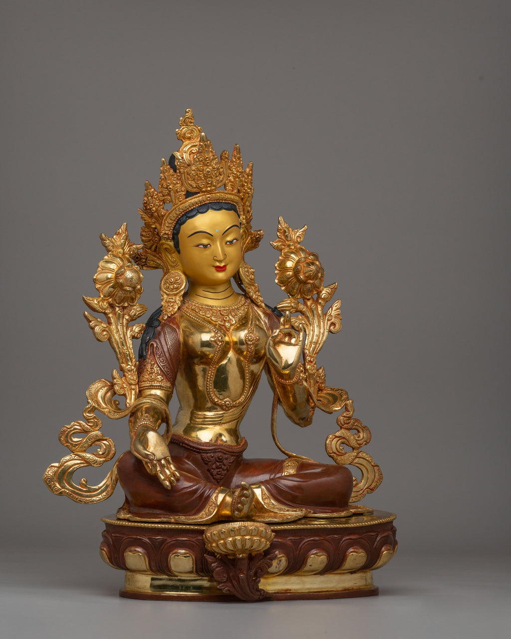 Green Tara Statue of Love and Compassion | Sacred Tibetan Artwork