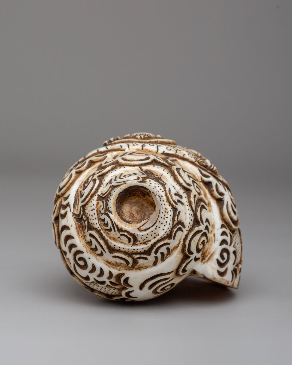 Traditional Handmade Conch Shell | Sacred Buddhist Ritual Symbol