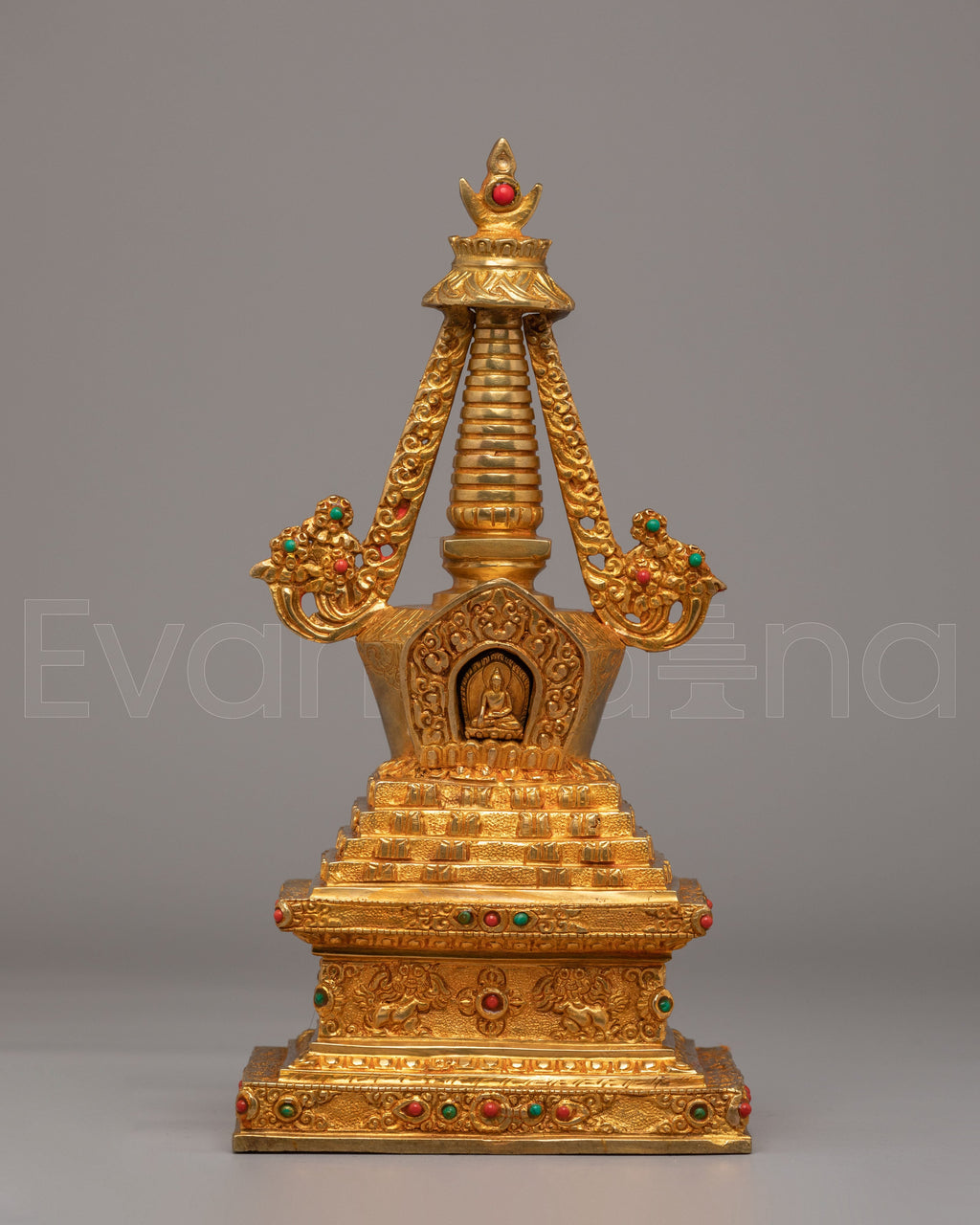 Traditional Stupa Of Many Doors | Handcrafted Tibetan Buddhist Shrine