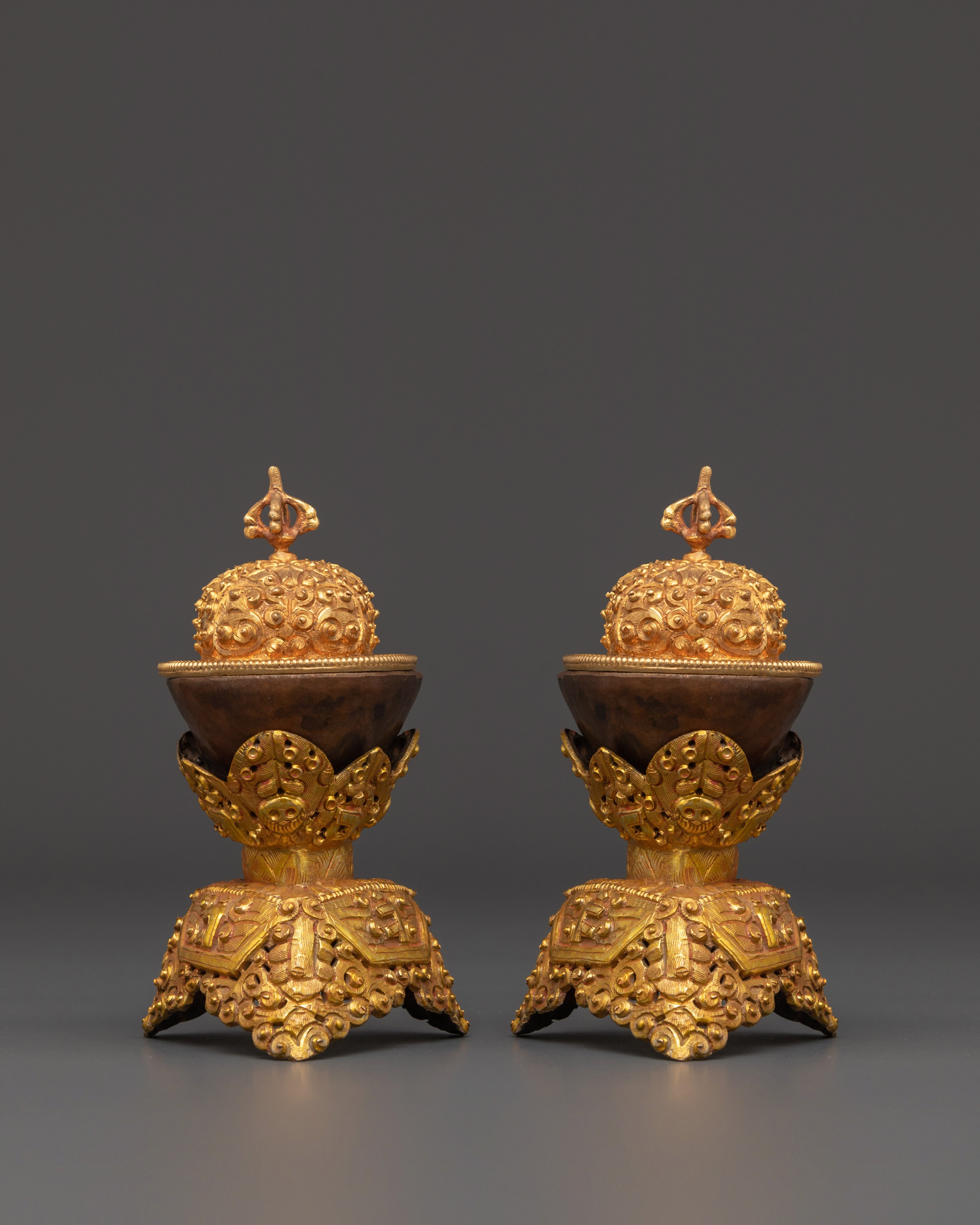 Copper Skull Chalice | Gold Plated Ritual Skull Cup