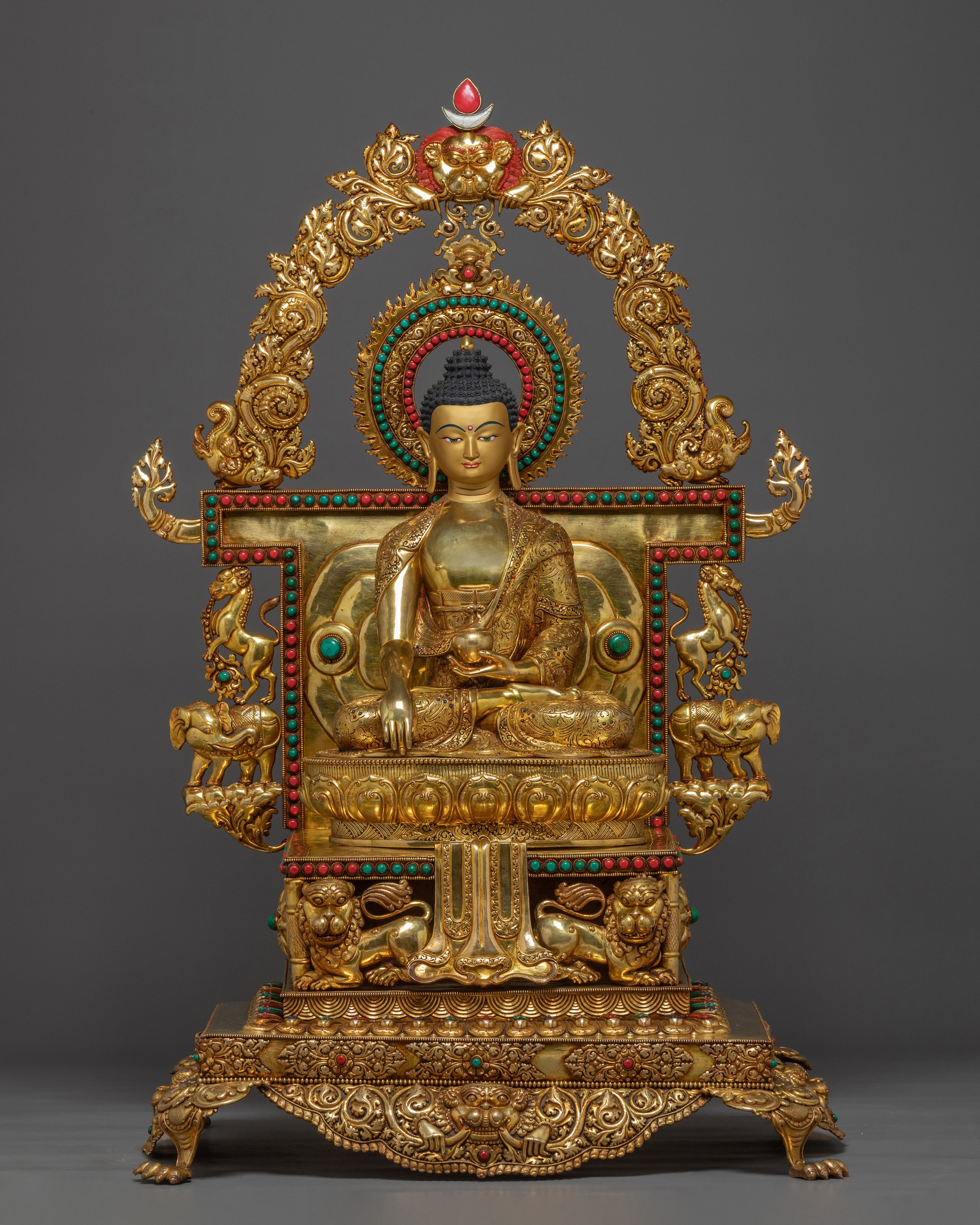 Statue of Buddha Shakyamuni On throne | Sage of the Shakya Clan