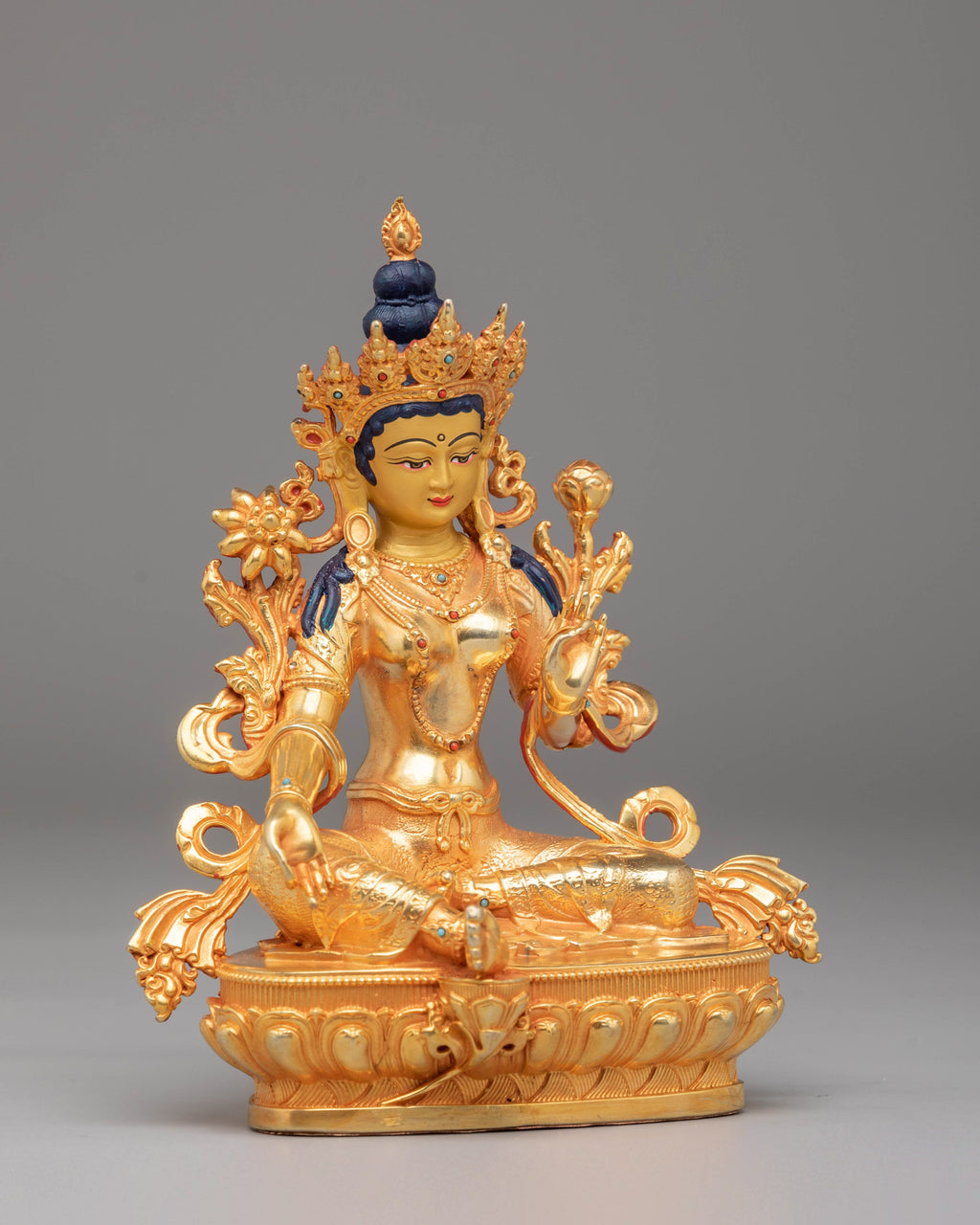 Green Tara Meditation Statue | Tibetan Goddess of Compassion & Protection