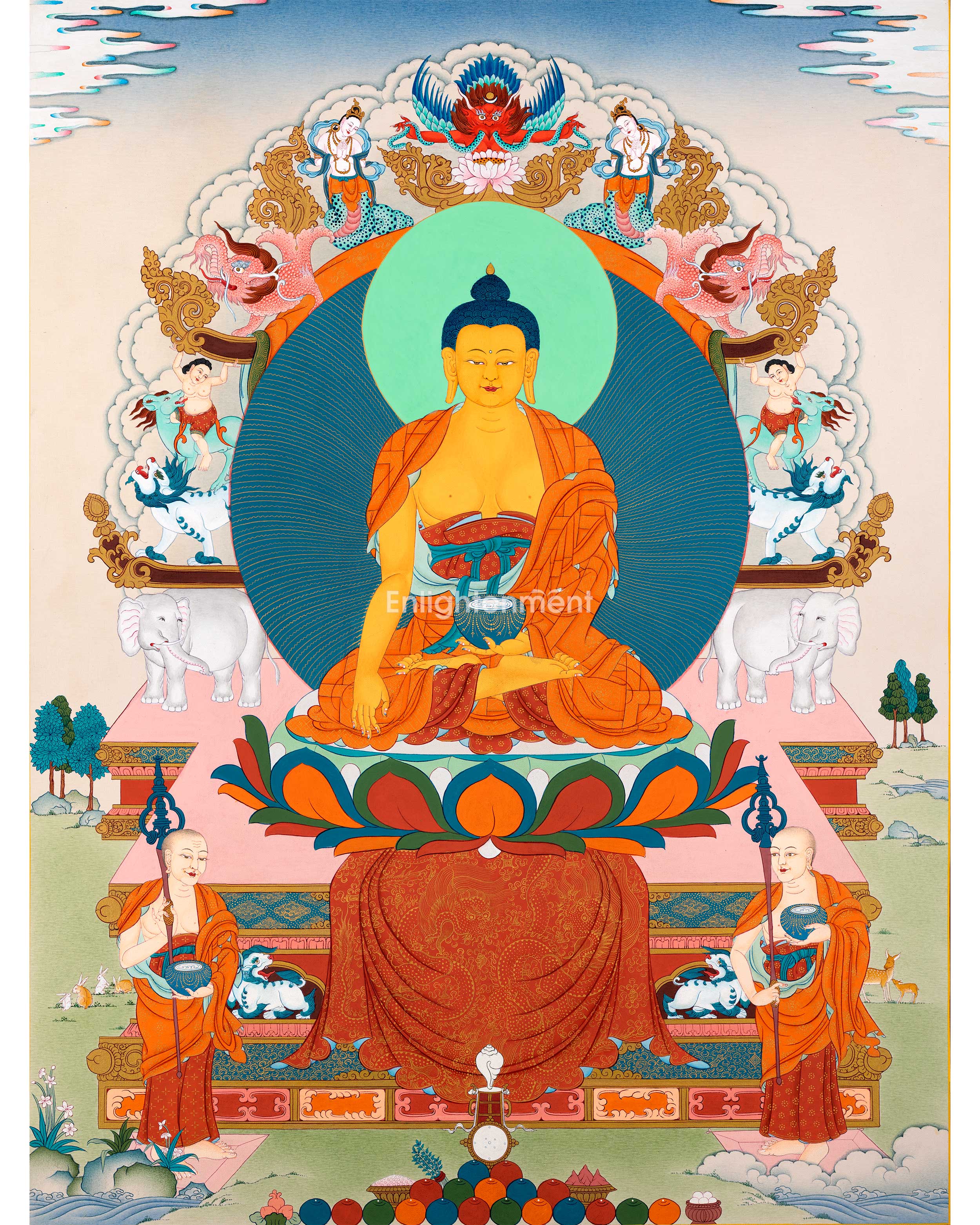 Shakyamuni Buddha's Teaching With His Disciples