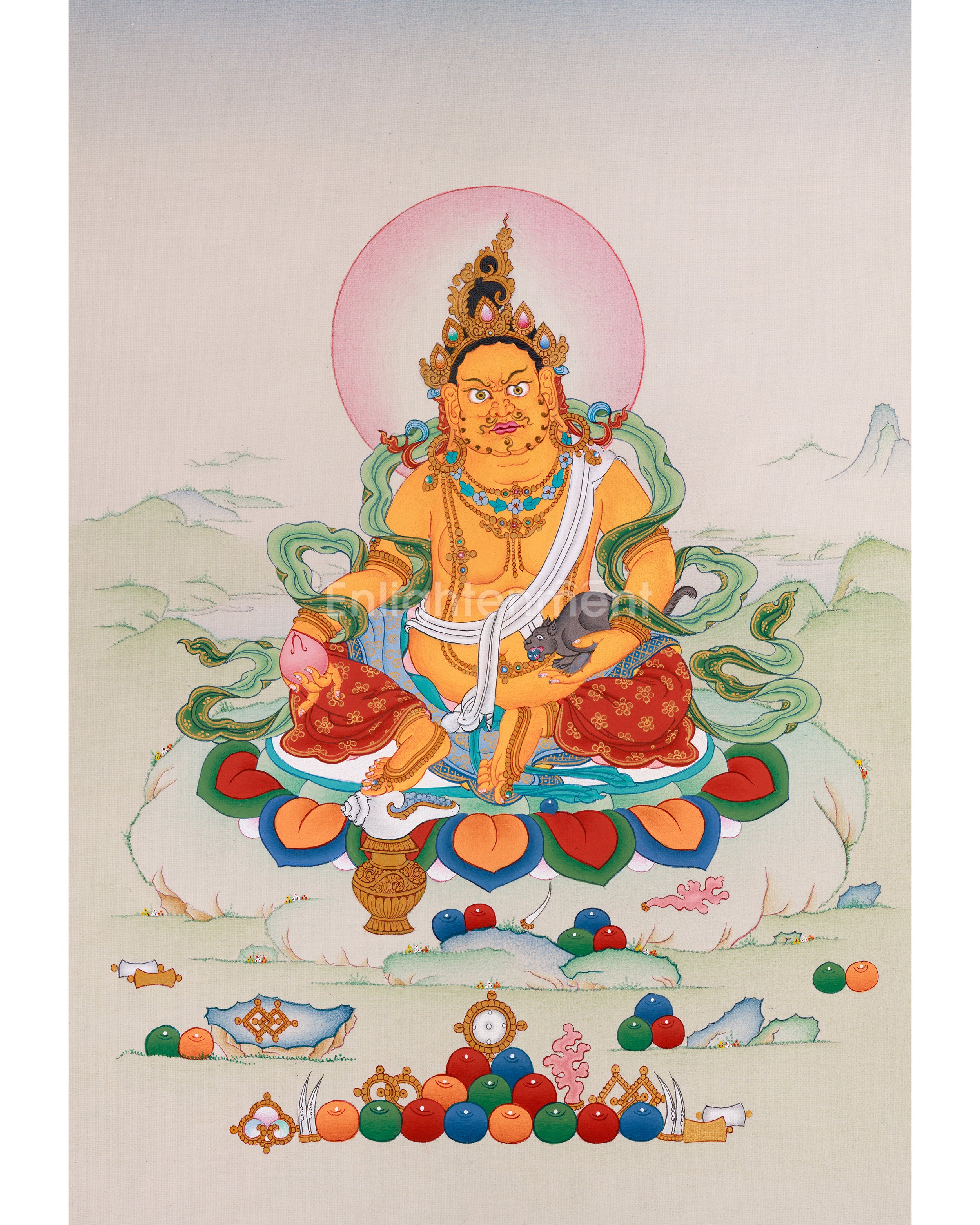 Dzambhala Jewels Deity Art | Tibetan Spiritual Decor