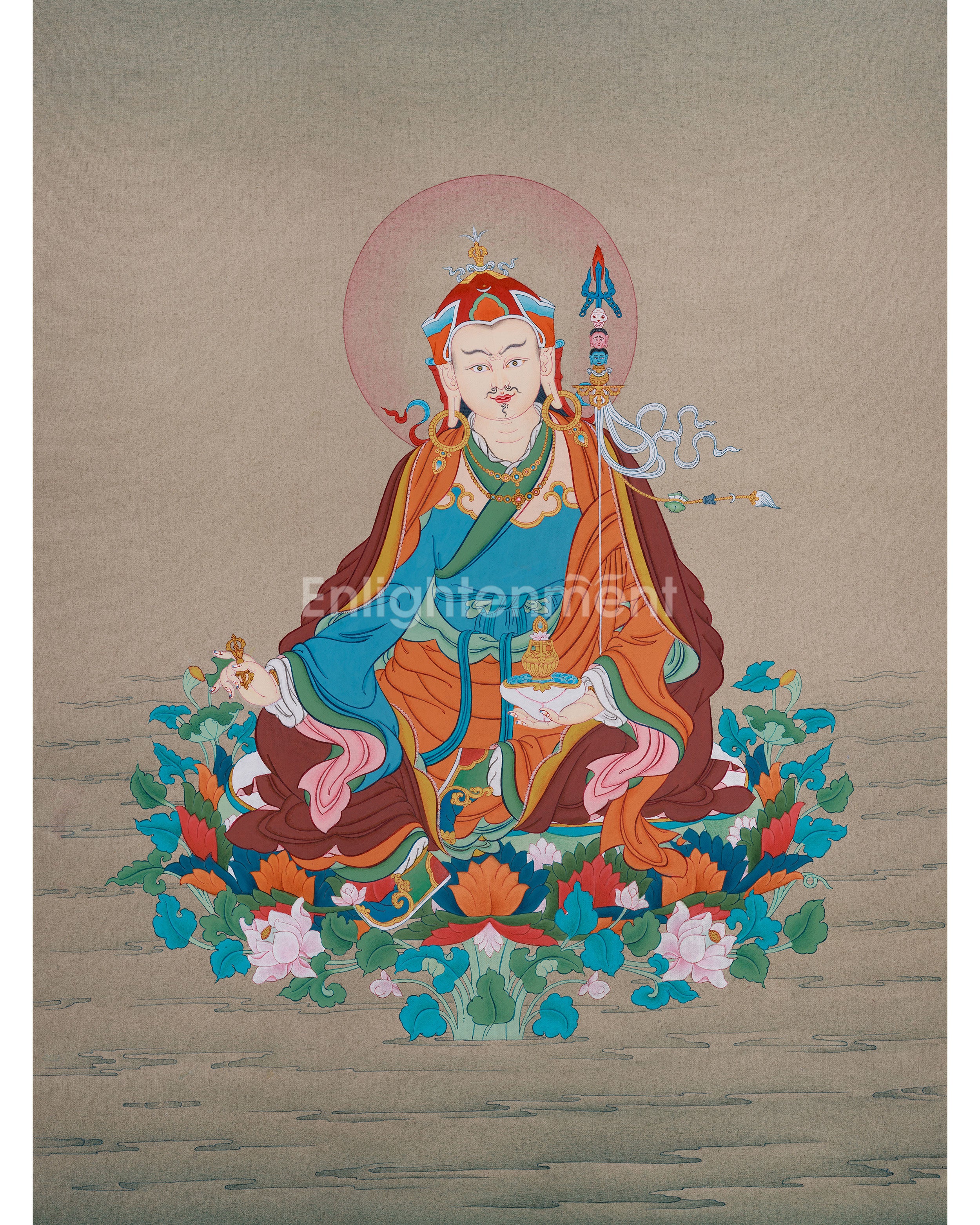 Buddhist Master Guru Rinpoche Thangka | Wrathful Deity