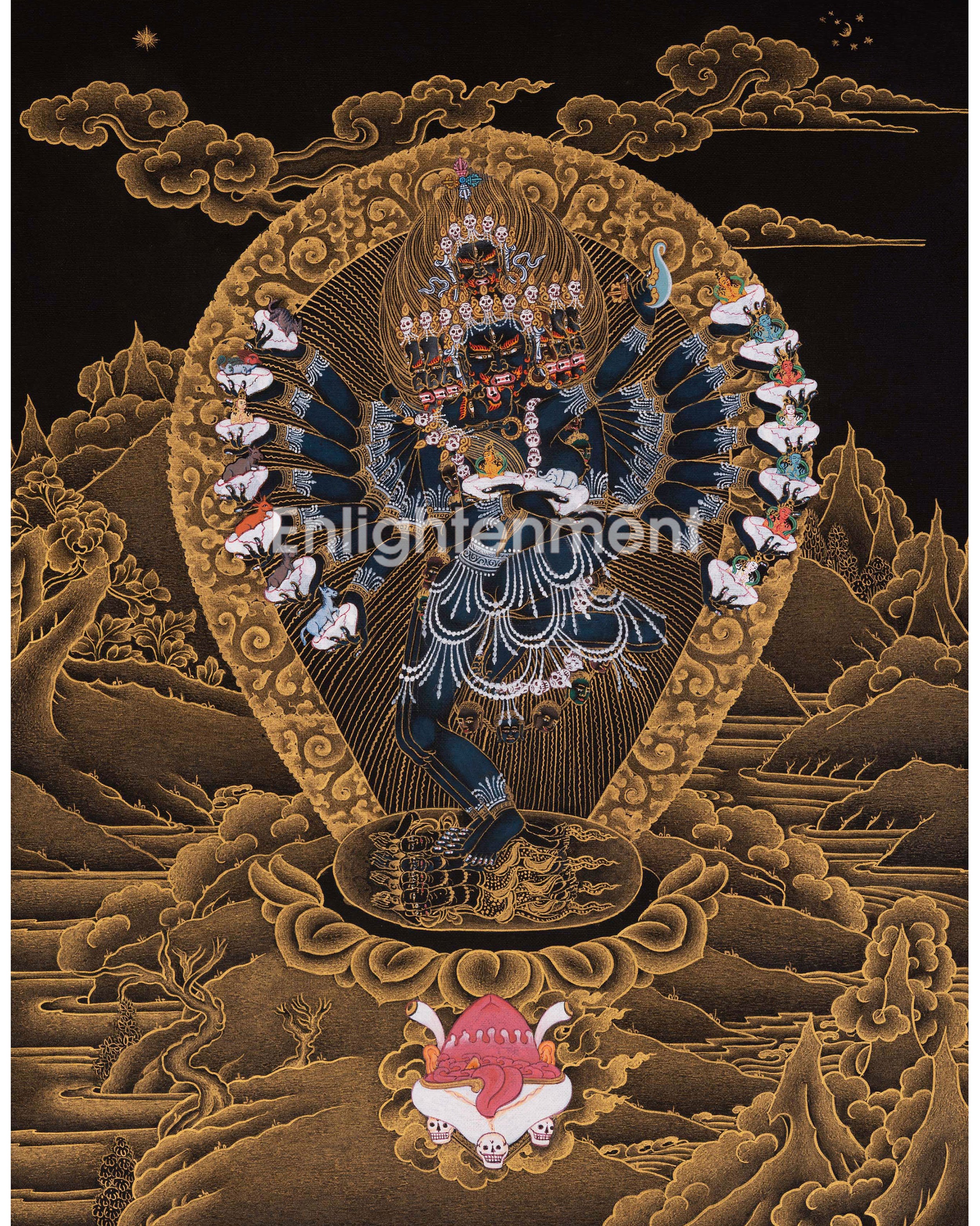 Traditional Handcrafted Hevajra Thangka | Wrathful Hevajra Deity