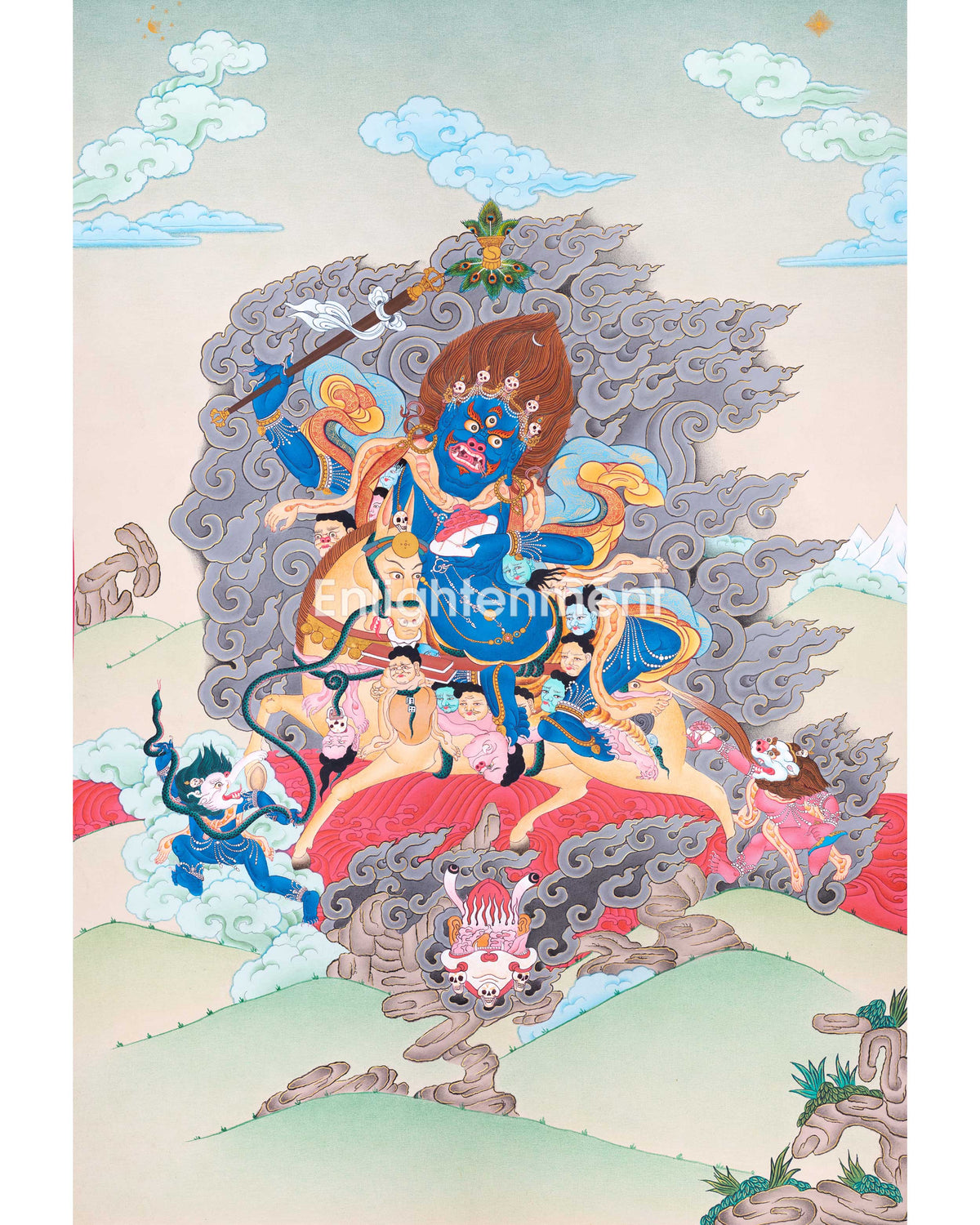 Palden Lhamo Prayer Thangka | Hand-Painted Buddhist Deity Painting