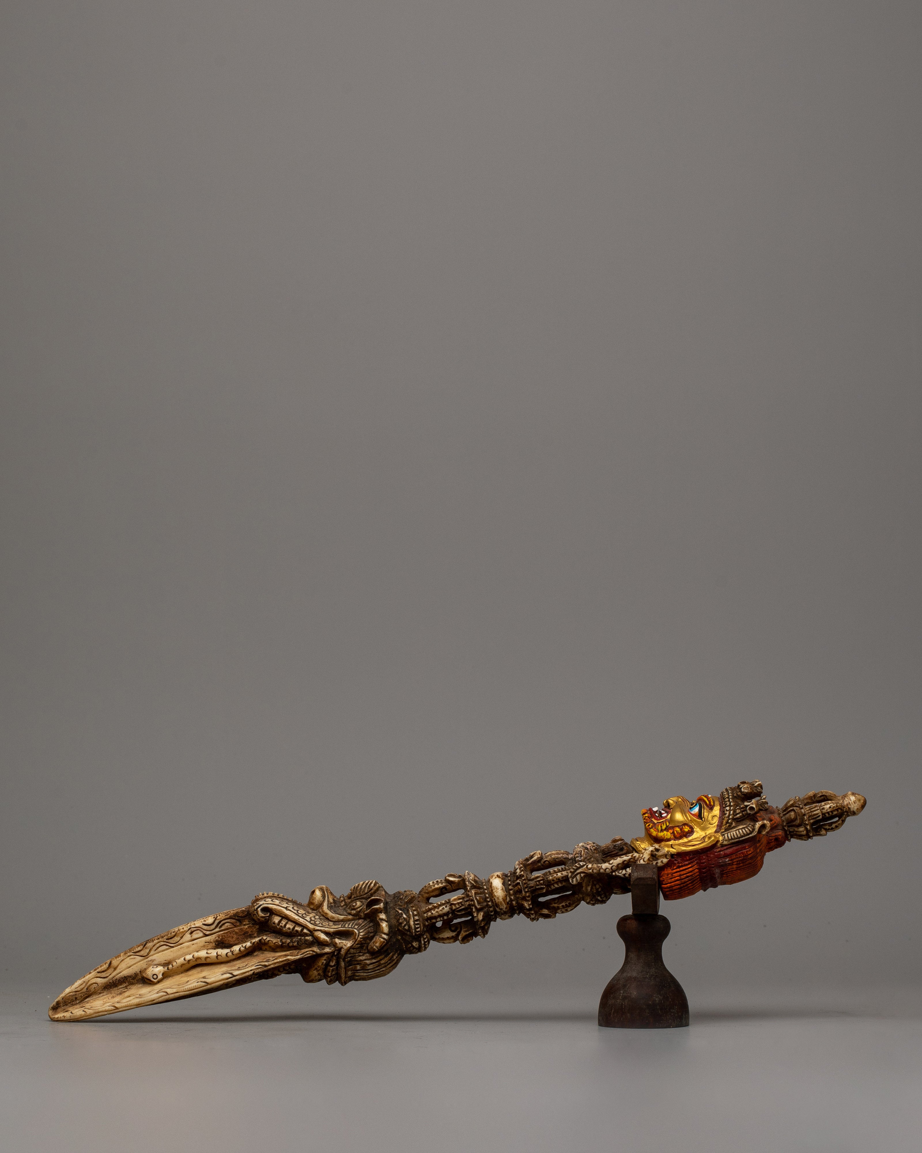Ethically Sourced Bone Phurba | Sacred Ritual Tool with Spiritual Sign