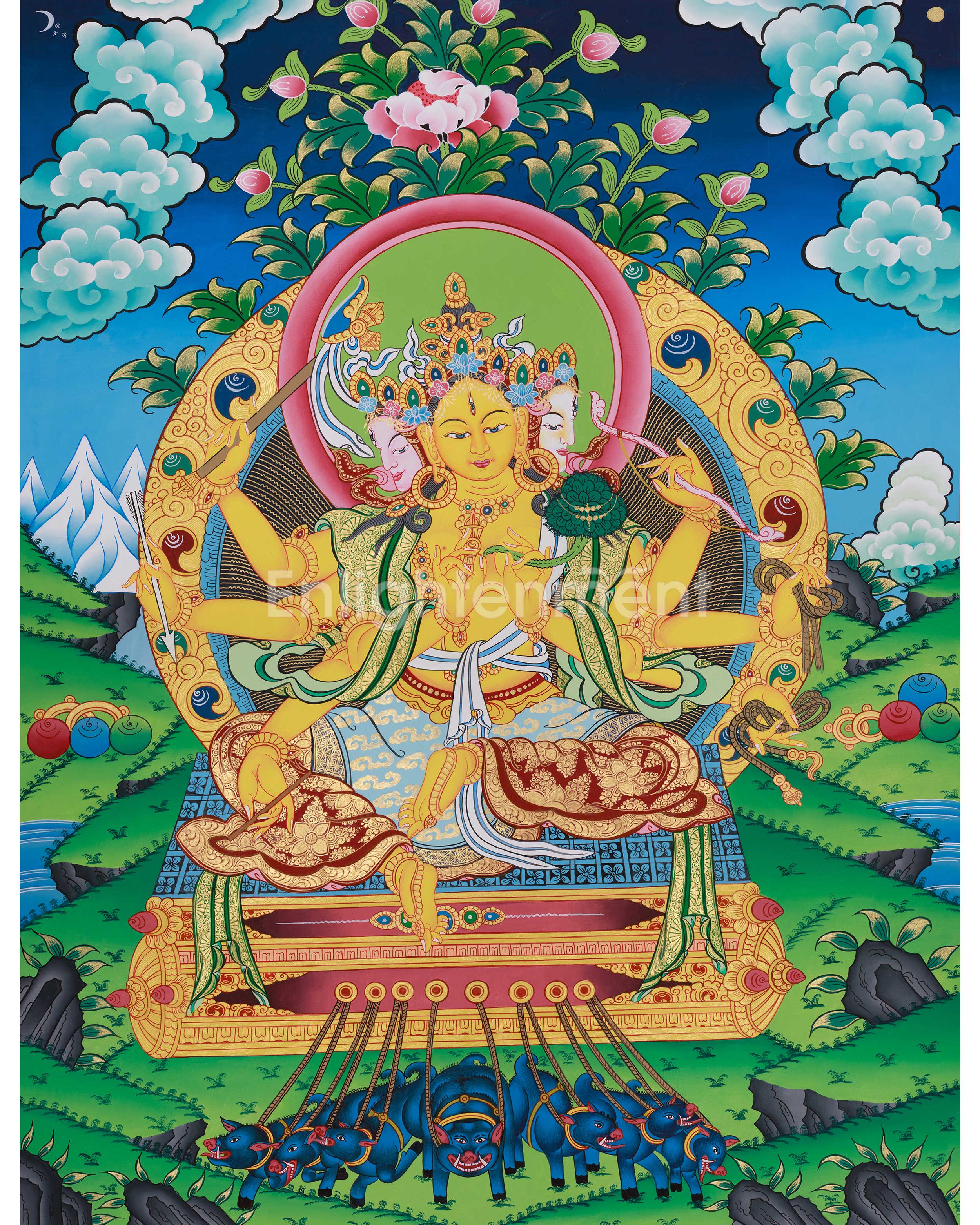 Traditional Thangka of Marichi | Embodiment of Wisdom