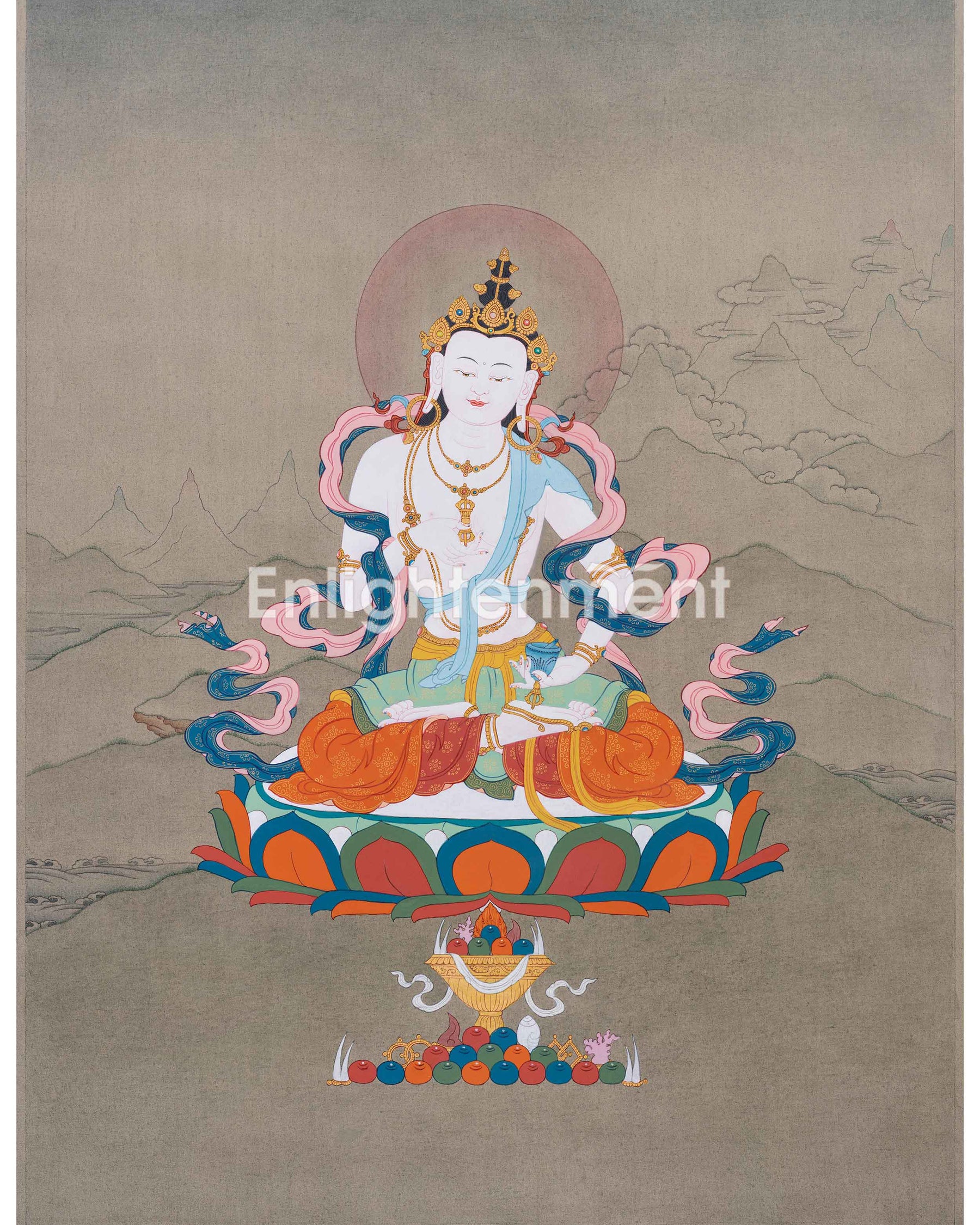 Traditional Vajrasattva Thangka Art | Bodhisattva for Purification