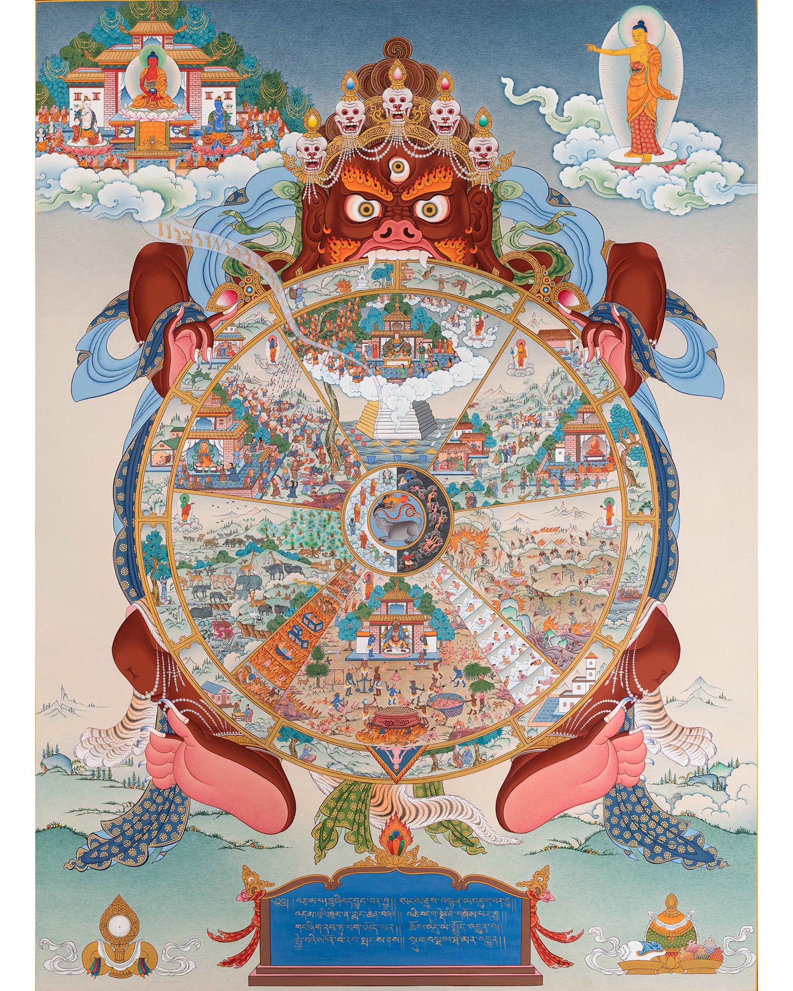 The Wheel Of Life Thangka, Tibetan Bhavachakra Mandala, Buddhist Paint