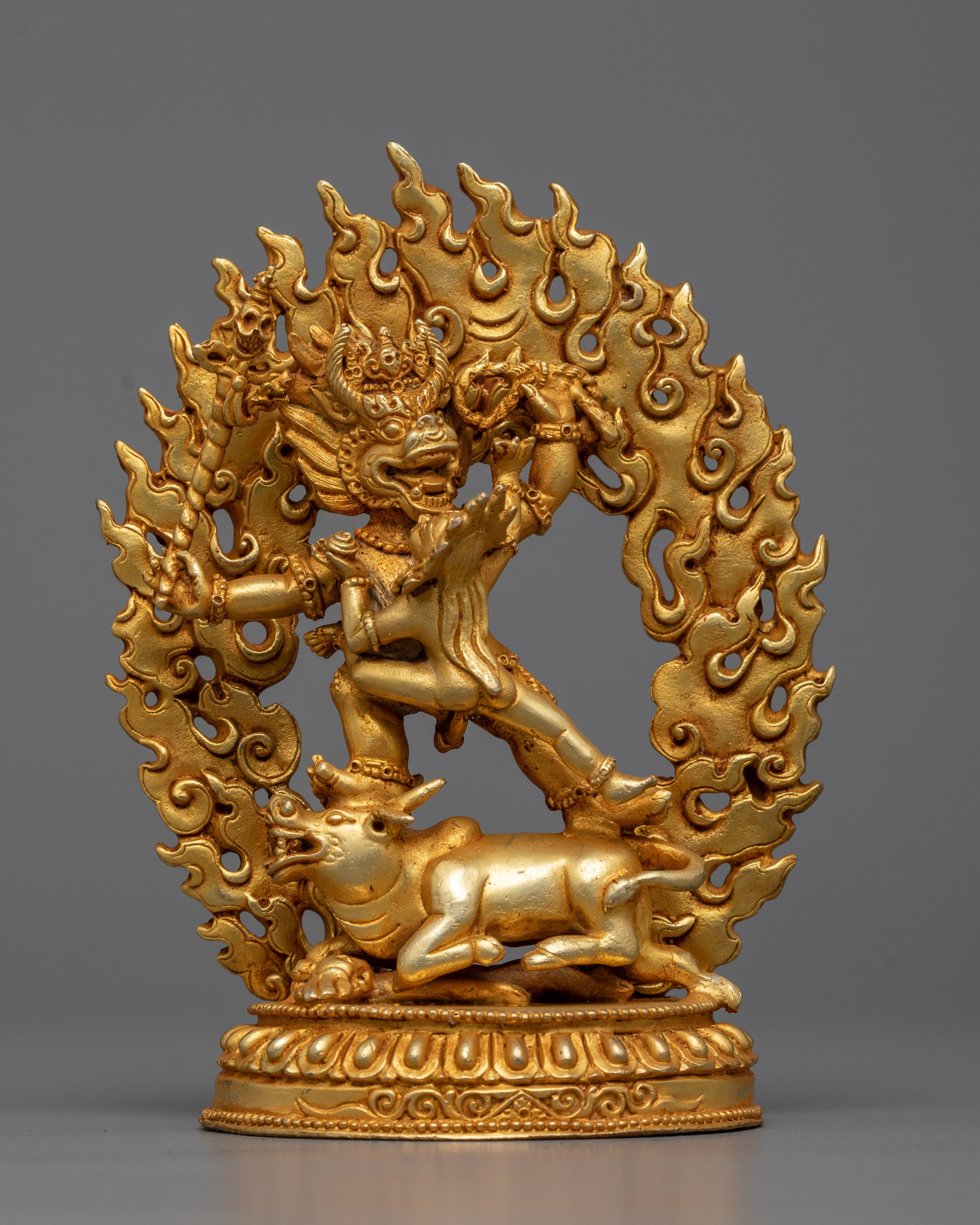 Gold Machine Made Yamantaka Statue | Symbolizing Wisdom and Compassion