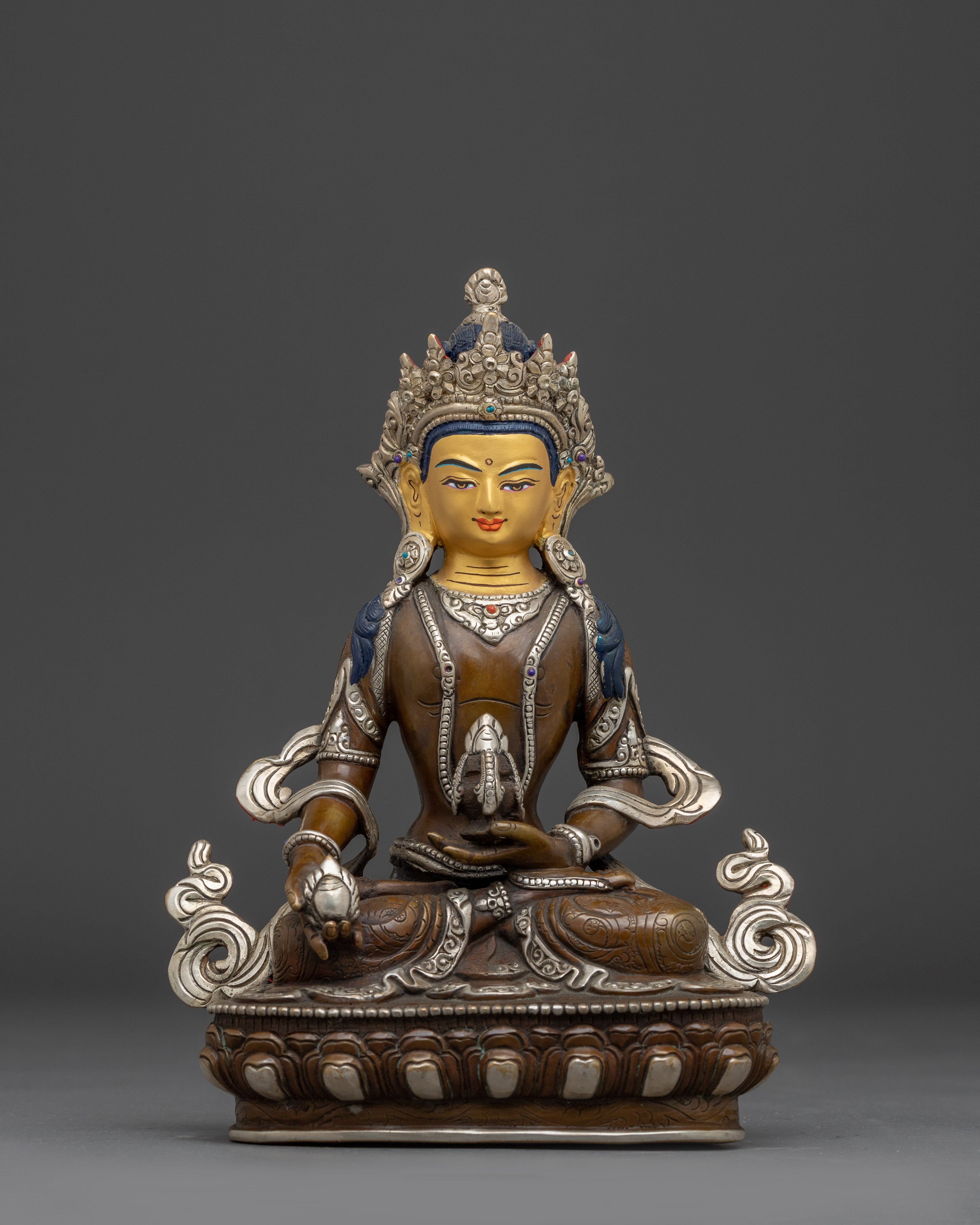 Sacred Amitayus Sculpture | Buddha of Long Life for Altar and Meditati