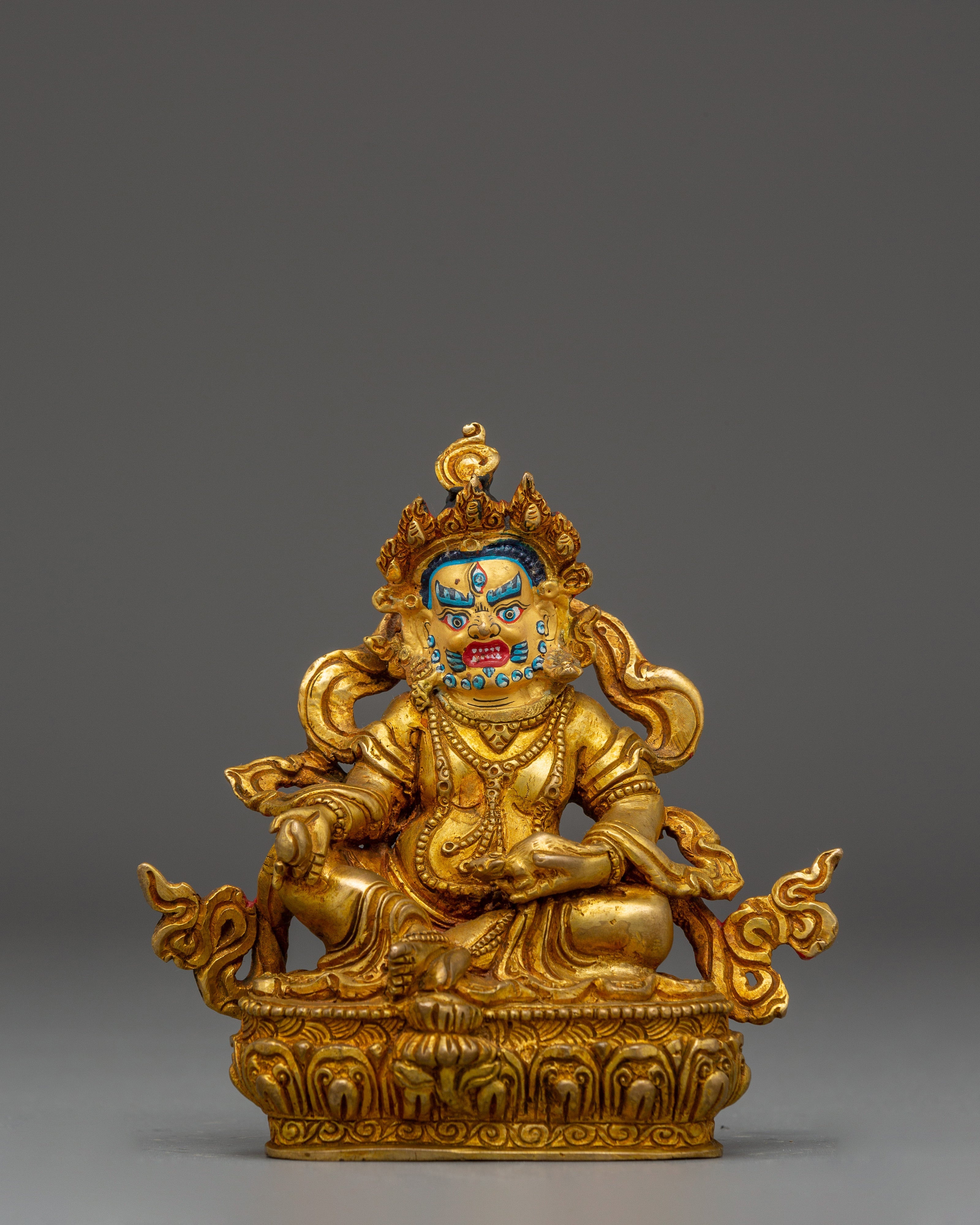 Sacred Dzambala Statue for Abundance | Copper Body, Gold Gilded ...