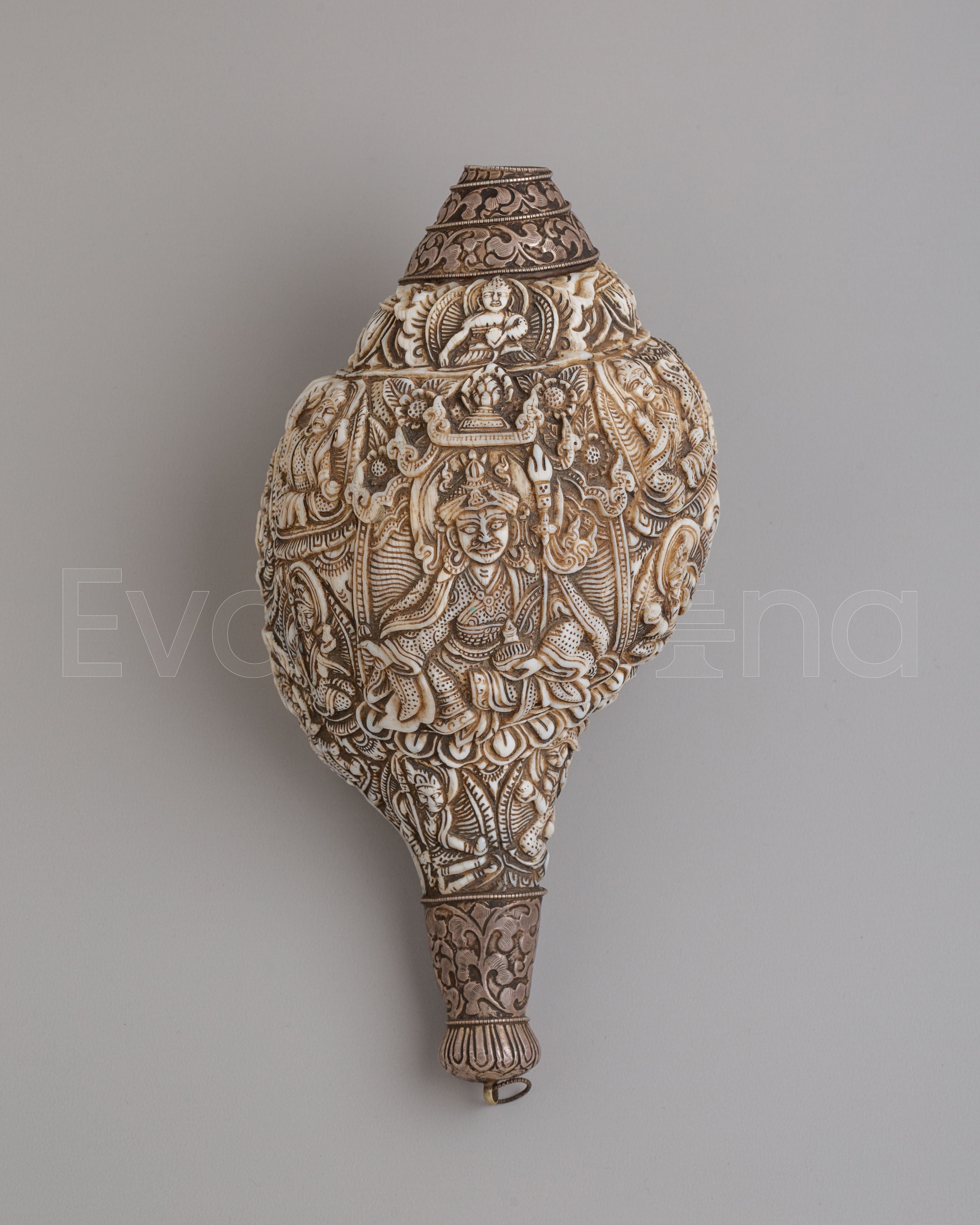Sacred Ritual Conch Shell | Handcrafted Conch Shell & Silver Sculpture