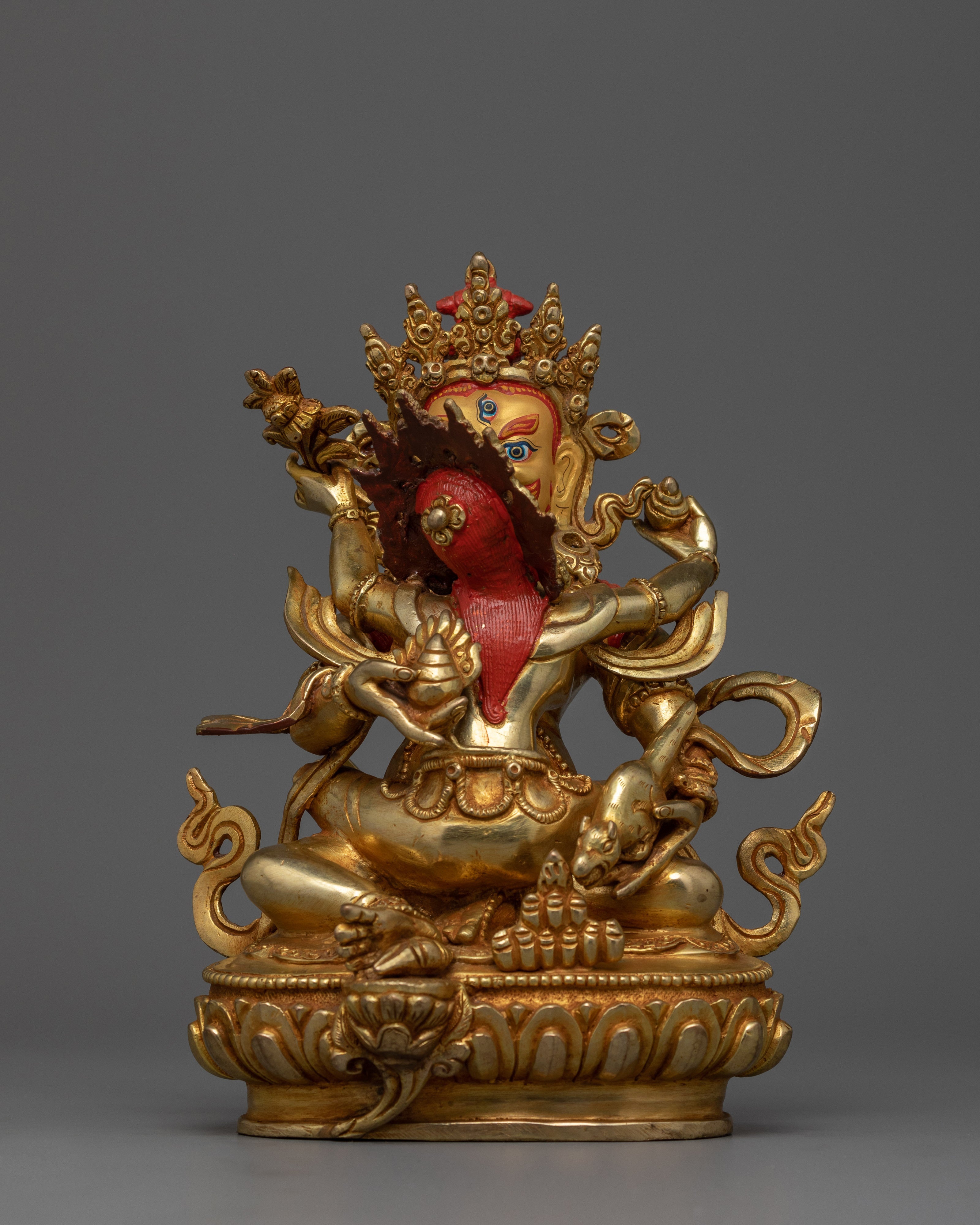 Red Dzambhala Statue | The Wealth Deity of Prosperity and Abundance