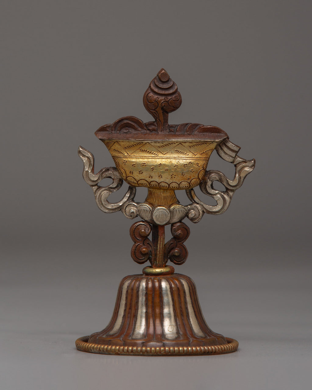 Oxidized Copper Raja Rani Set | Elegant Copper and Gold-Plated Figurin