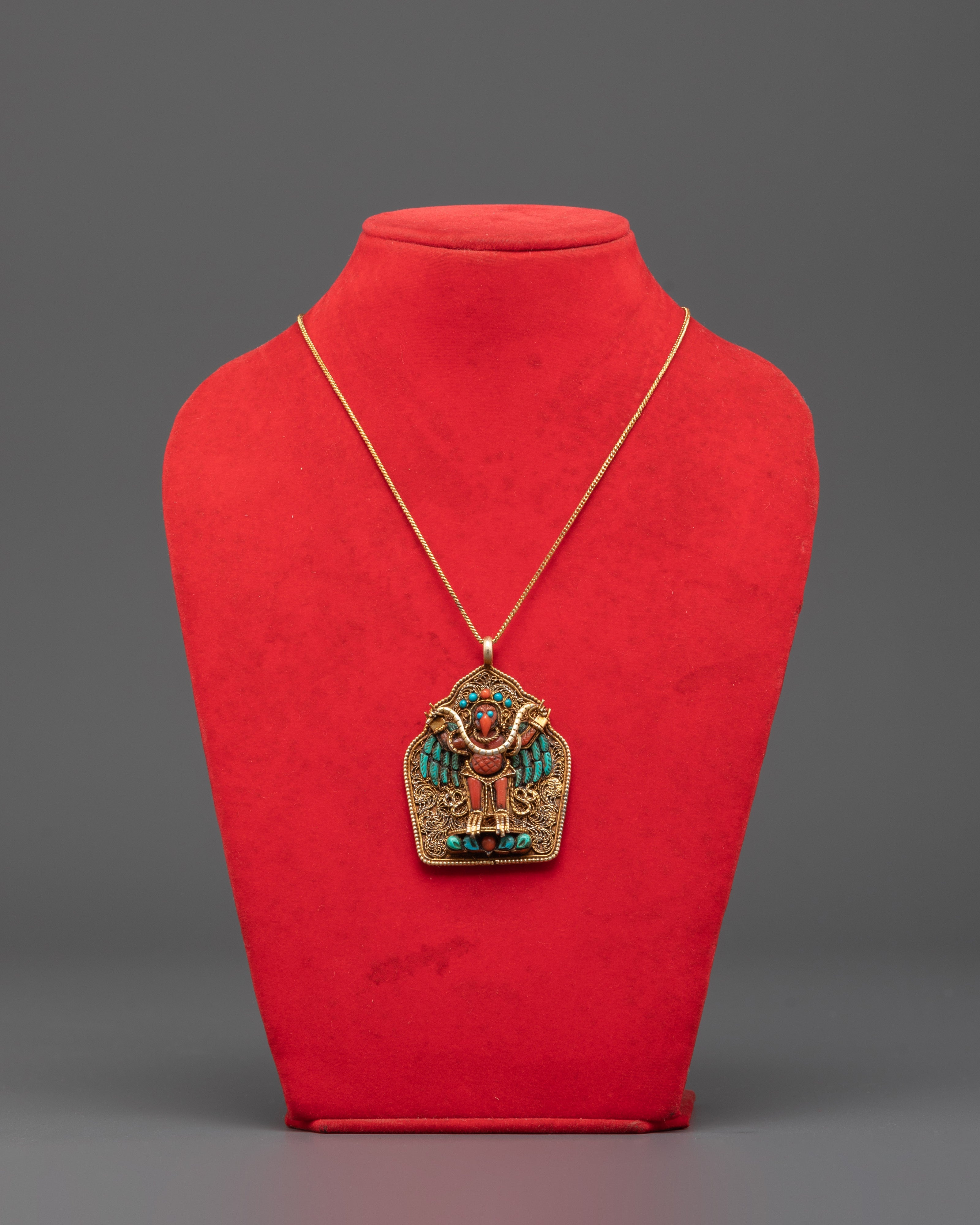Handmade Garuda Bird Deity Pendant | Tibetan Buddhist Protection Jewel
