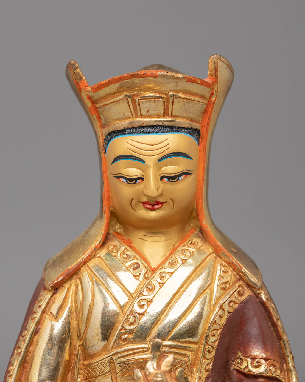 Handcrafted Marpha Buddhist Statue | Copper Body with Acrylic Color an