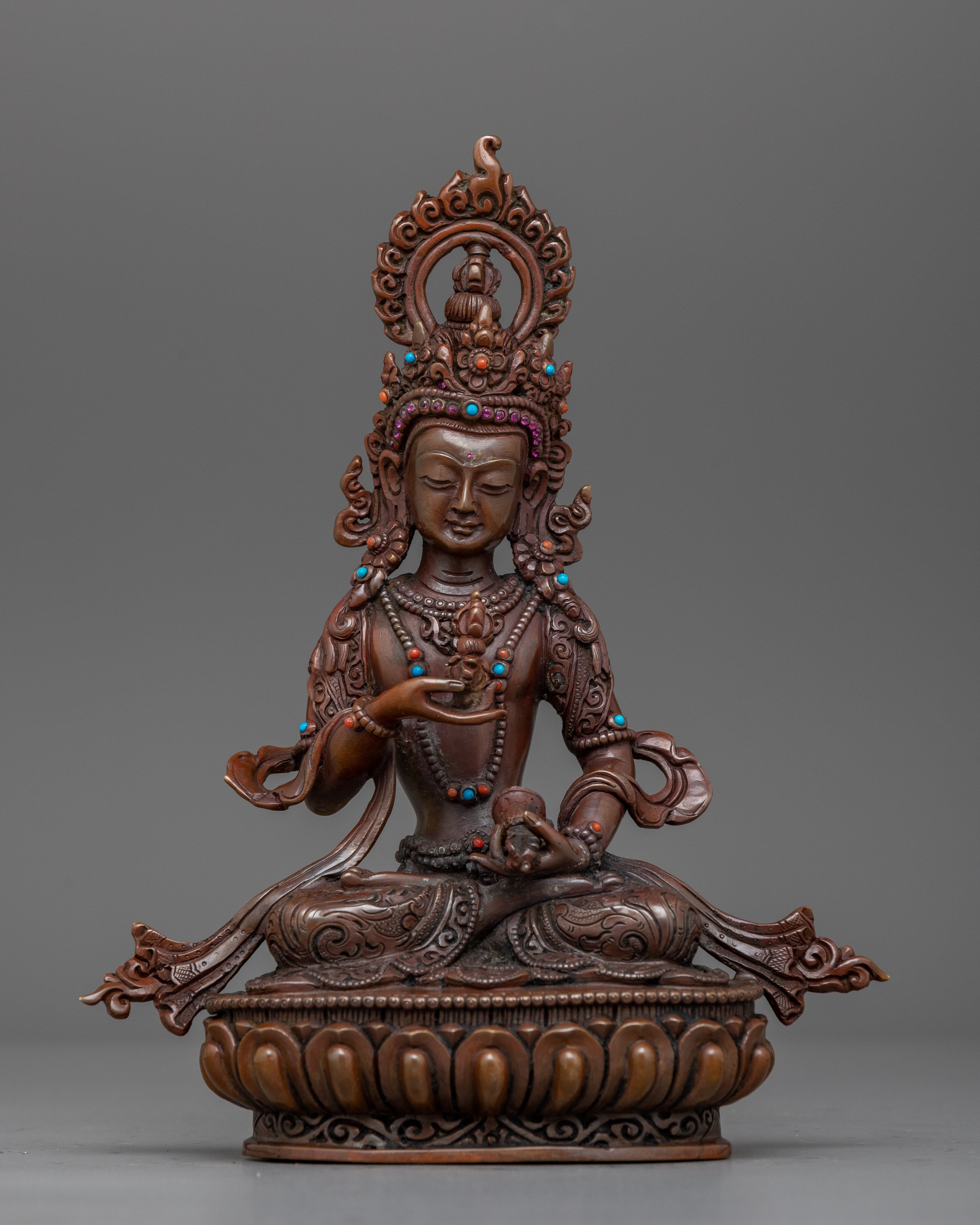 Vajrasattva Purity Deity in Oxidized Statue | Handcrafted Symbol of Pu
