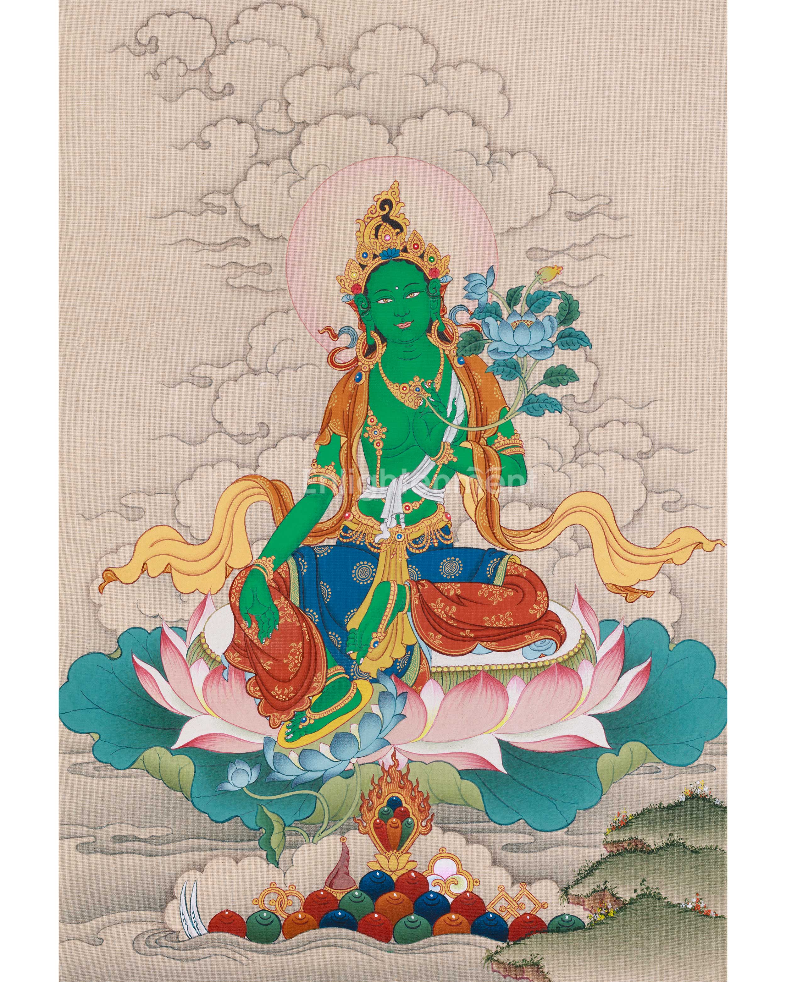 Compassion Green Tara Thangka | A Sacred Representation of Protection