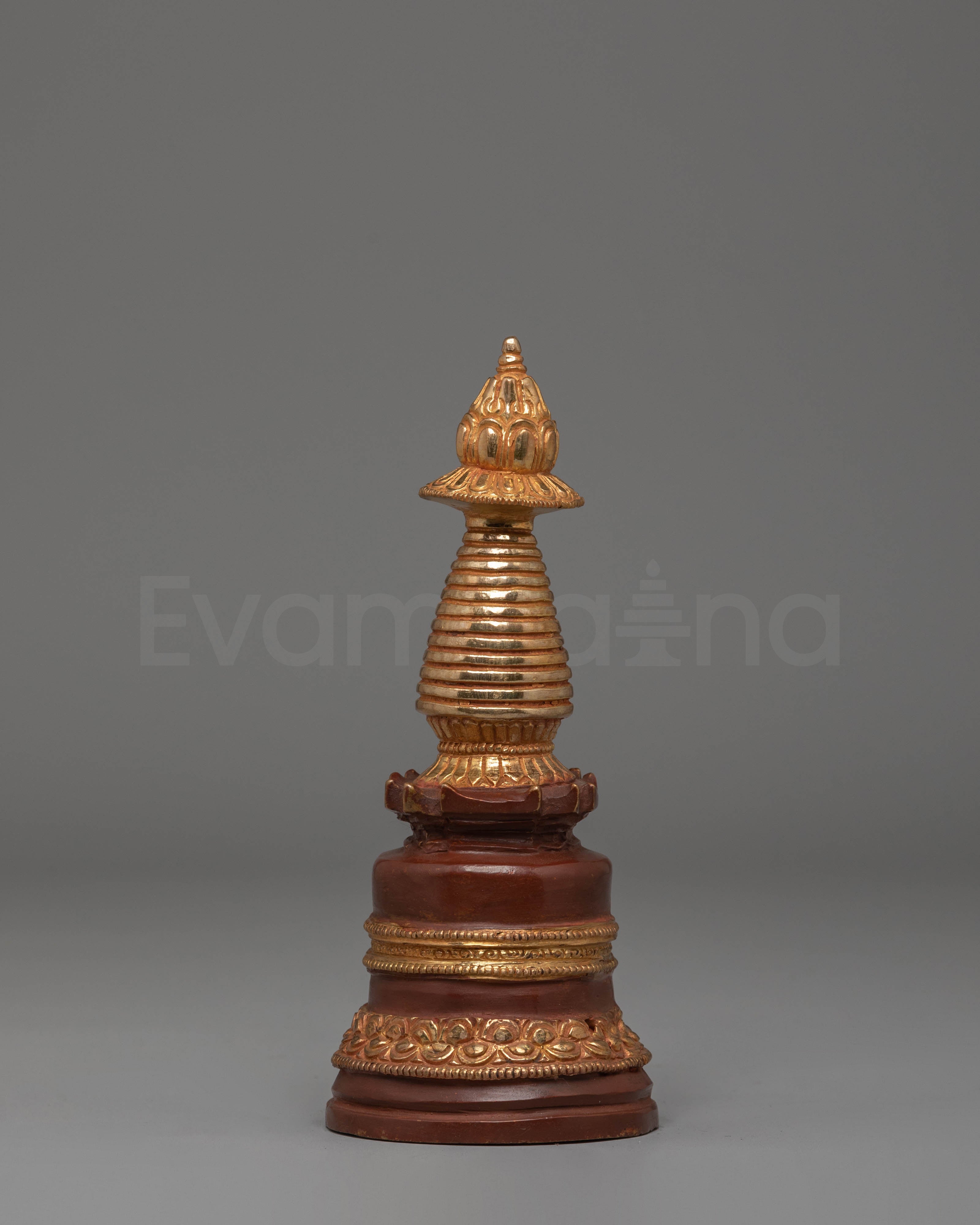 Gold Plated Stupa for Altar | Home Shrine Decor