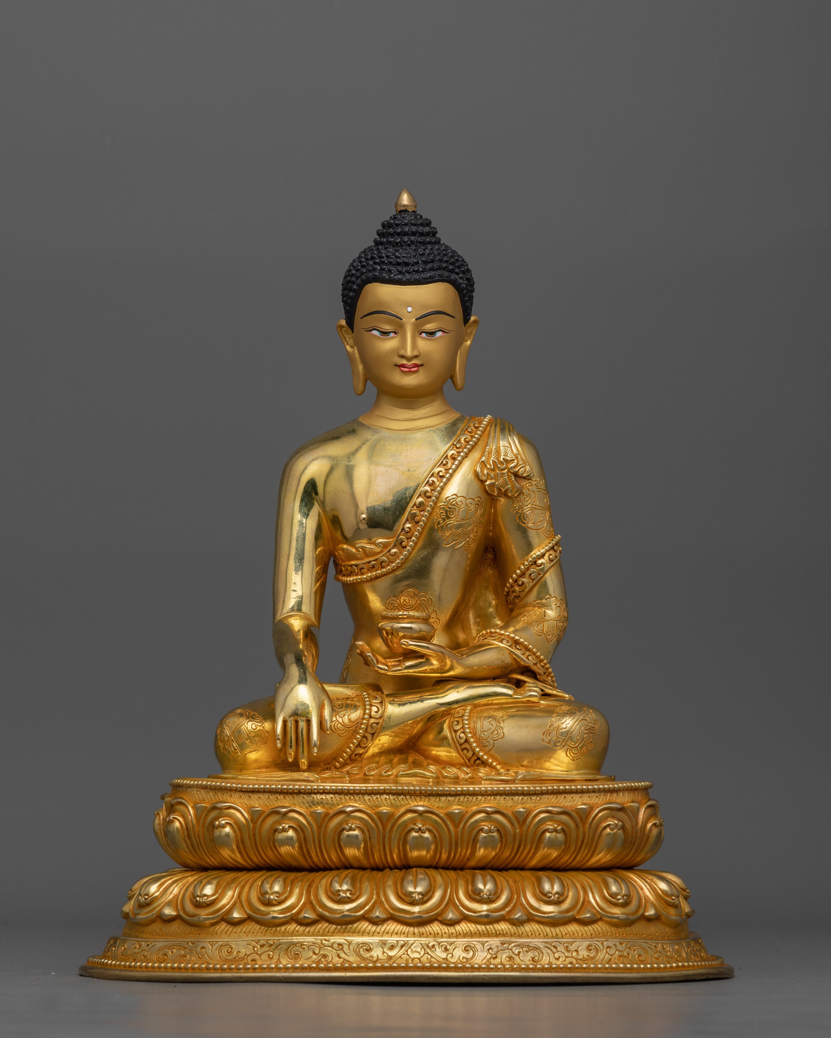 Hand-Carved Sacred Buddha Shakyamuni Statue | Tibetan Dharma Teacher