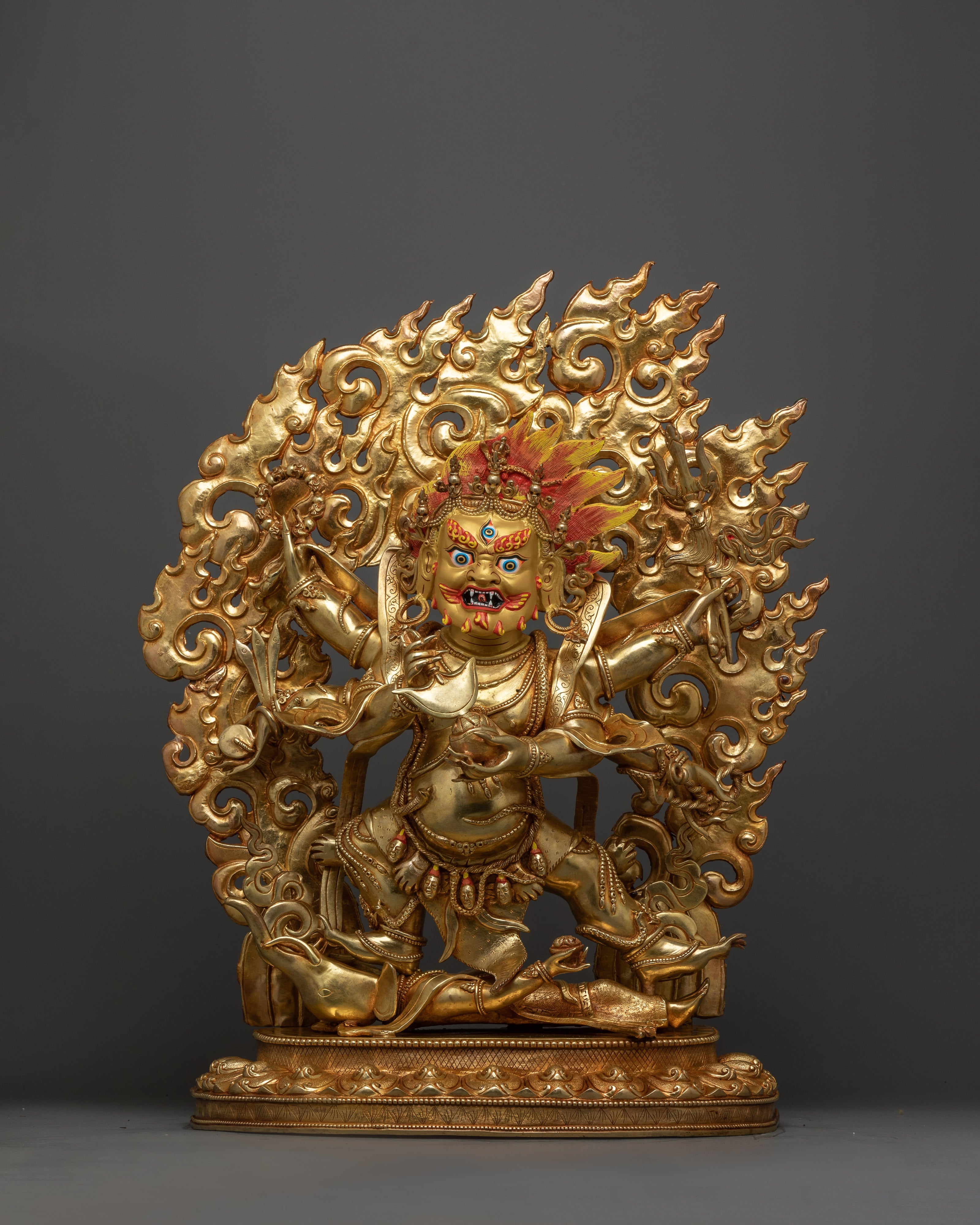 Six-Arms Mahakala Statue | Handcrafted Symbol of Protection