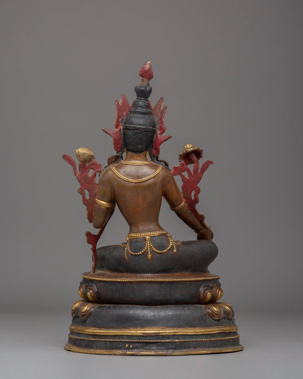 24K Gold Glided Statue of Green Tara | Enlightened Tara