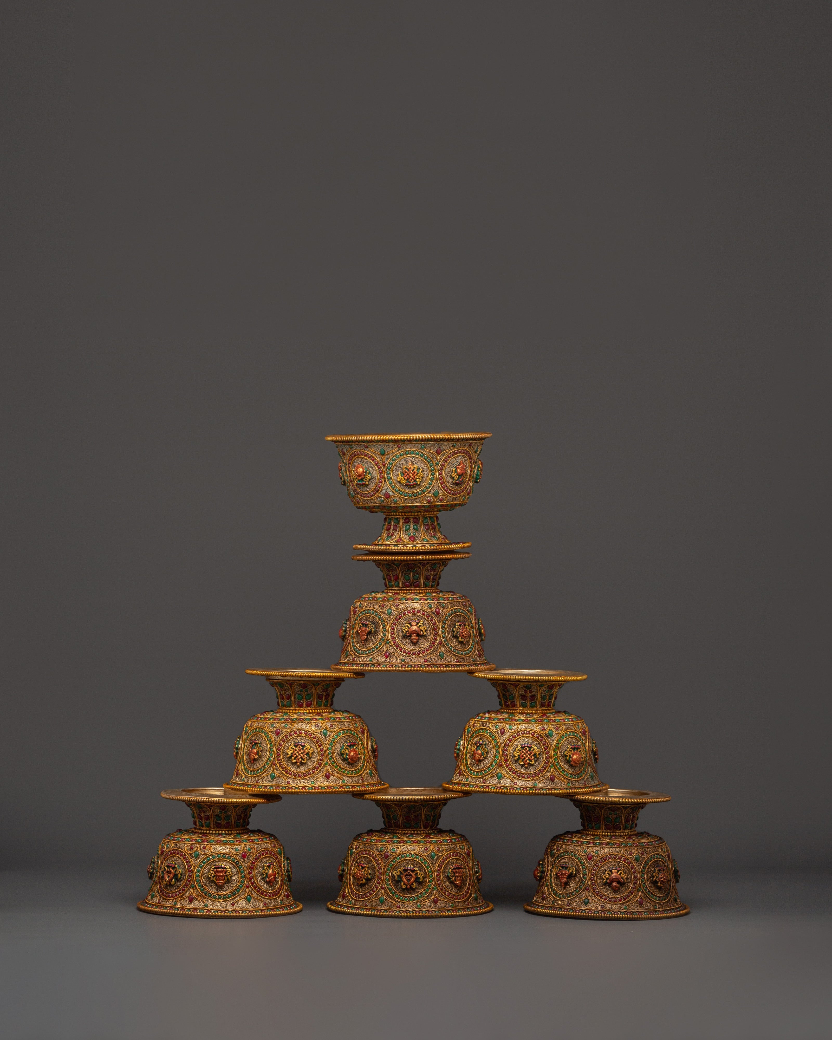 Ceremonial Offering Bowl Set For Spiritual Practices | Traditional Bow