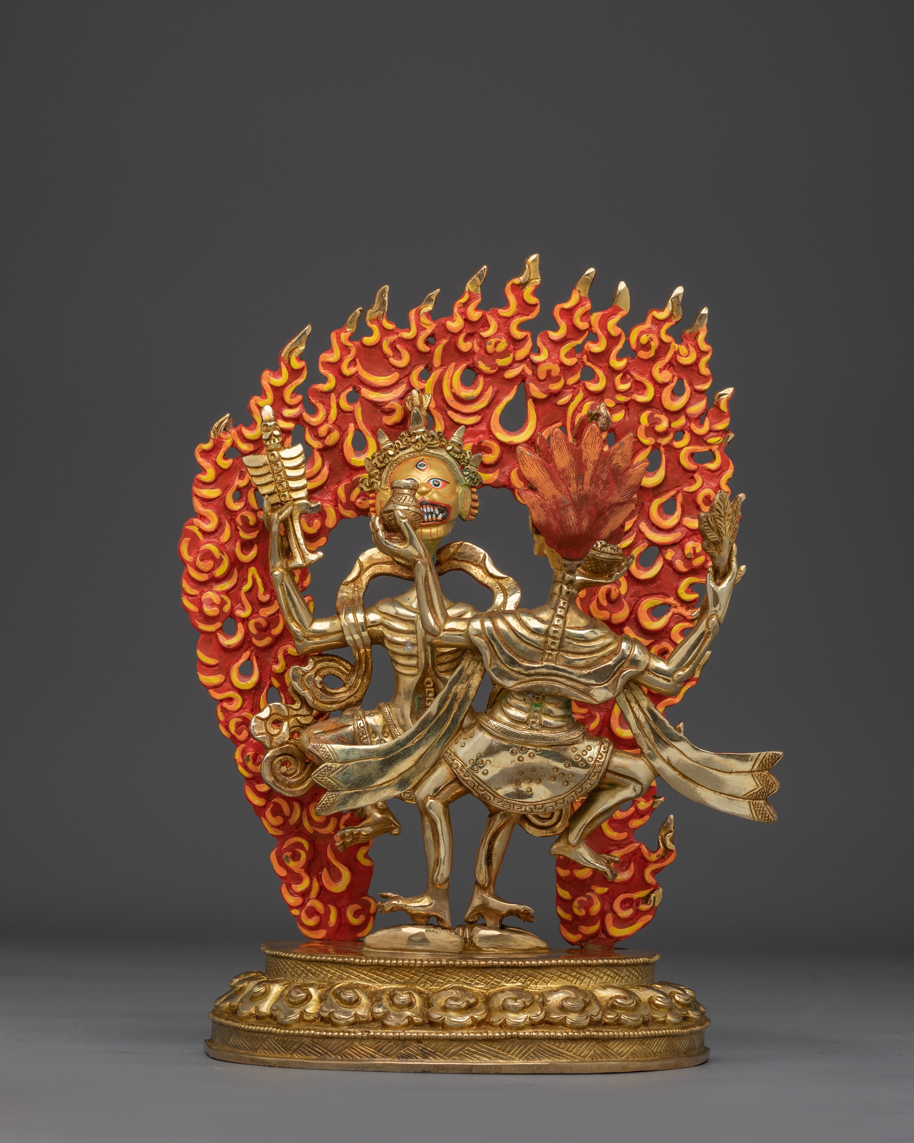 Spiritual Chitipati Gold Gilded Statue | A Fierce Protector and Symbol