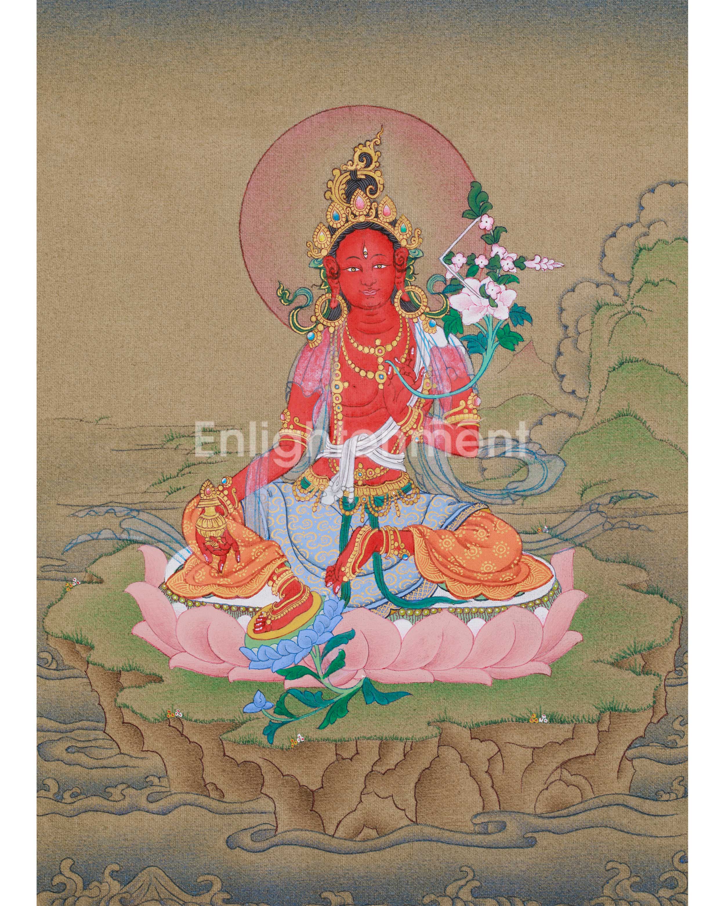 Red Tara Thangka Painting | Goddess of Power, Compassion, and Magnetiz