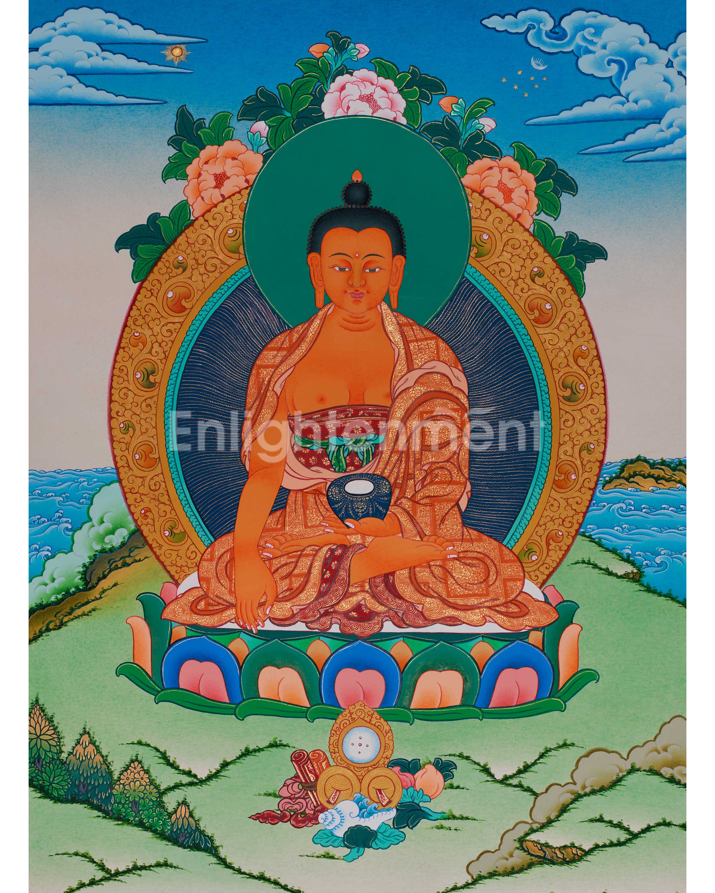 Original Thangka of Gautama Buddha | The Buddha of Enlightenment