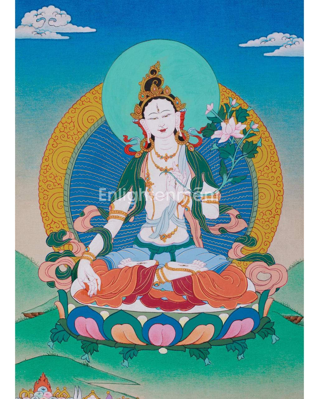 White Tara, Goddess of Longevity Painting | Tibetan Female Bodhisattva