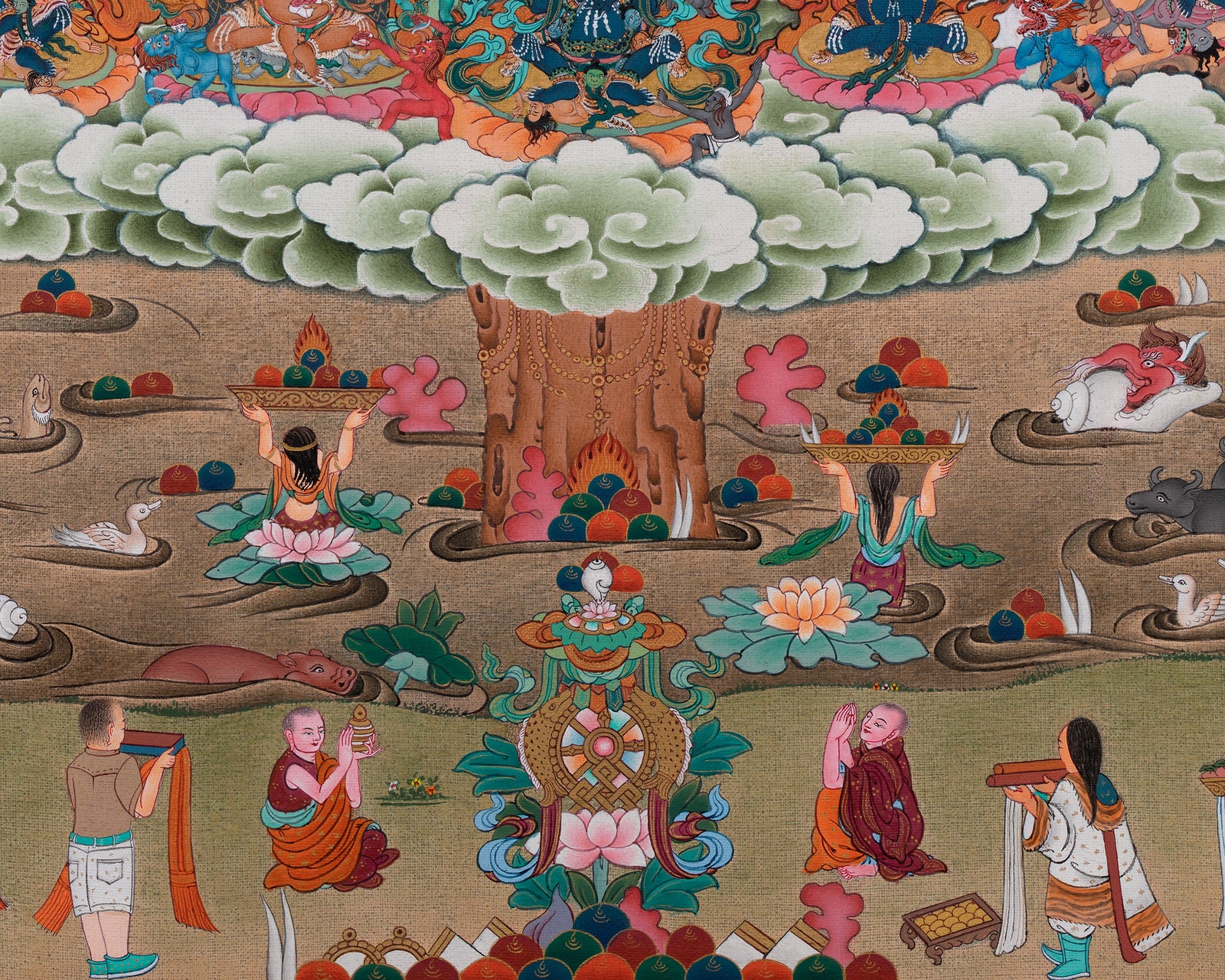 Sakya Refuge Tree | Vajradhara lineage | Tibetan Thangka Painting
