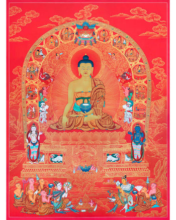 12 Deeds of Shakyamuni Buddha | Thangka | Buddha Thangka Print ...