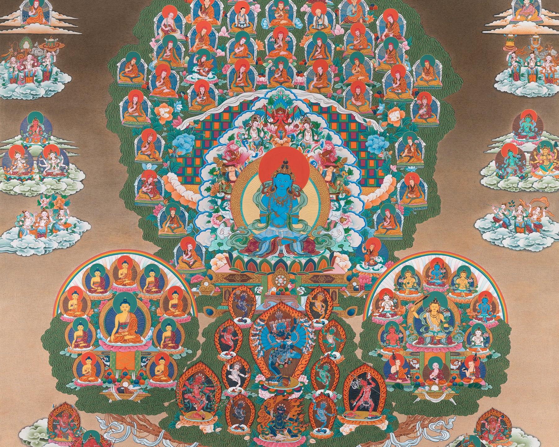Sakya Refuge Tree | Vajradhara lineage | Tibetan Thangka Painting