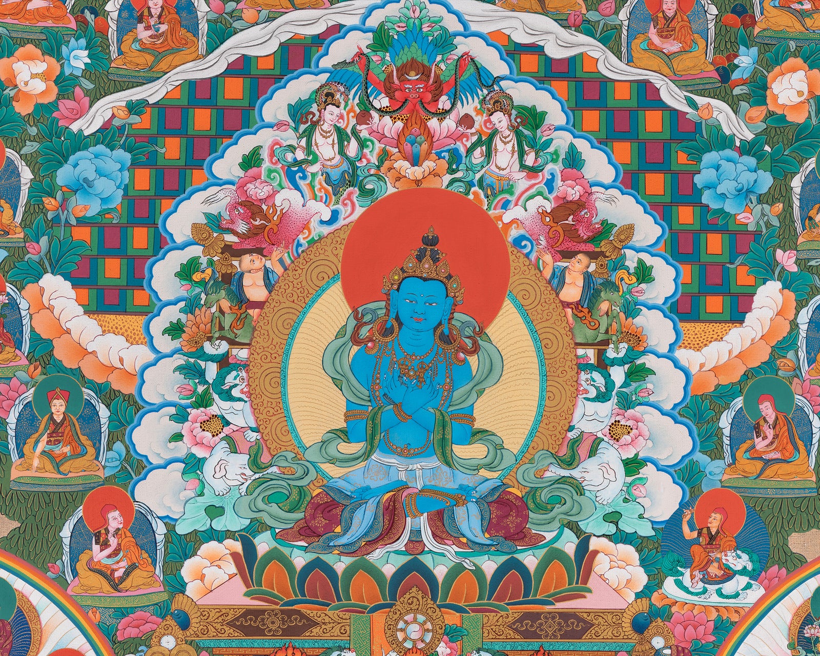 Sakya Refuge Tree | Vajradhara lineage | Tibetan Thangka Painting