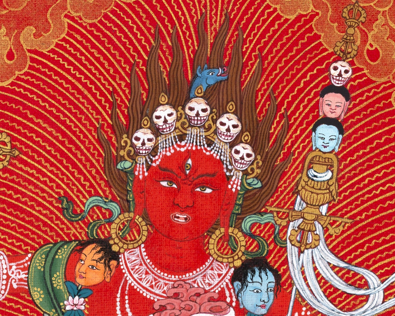 Vajravarahi, Vajrayogini Tibetan Thangka, Traditional Buddhist Paintin