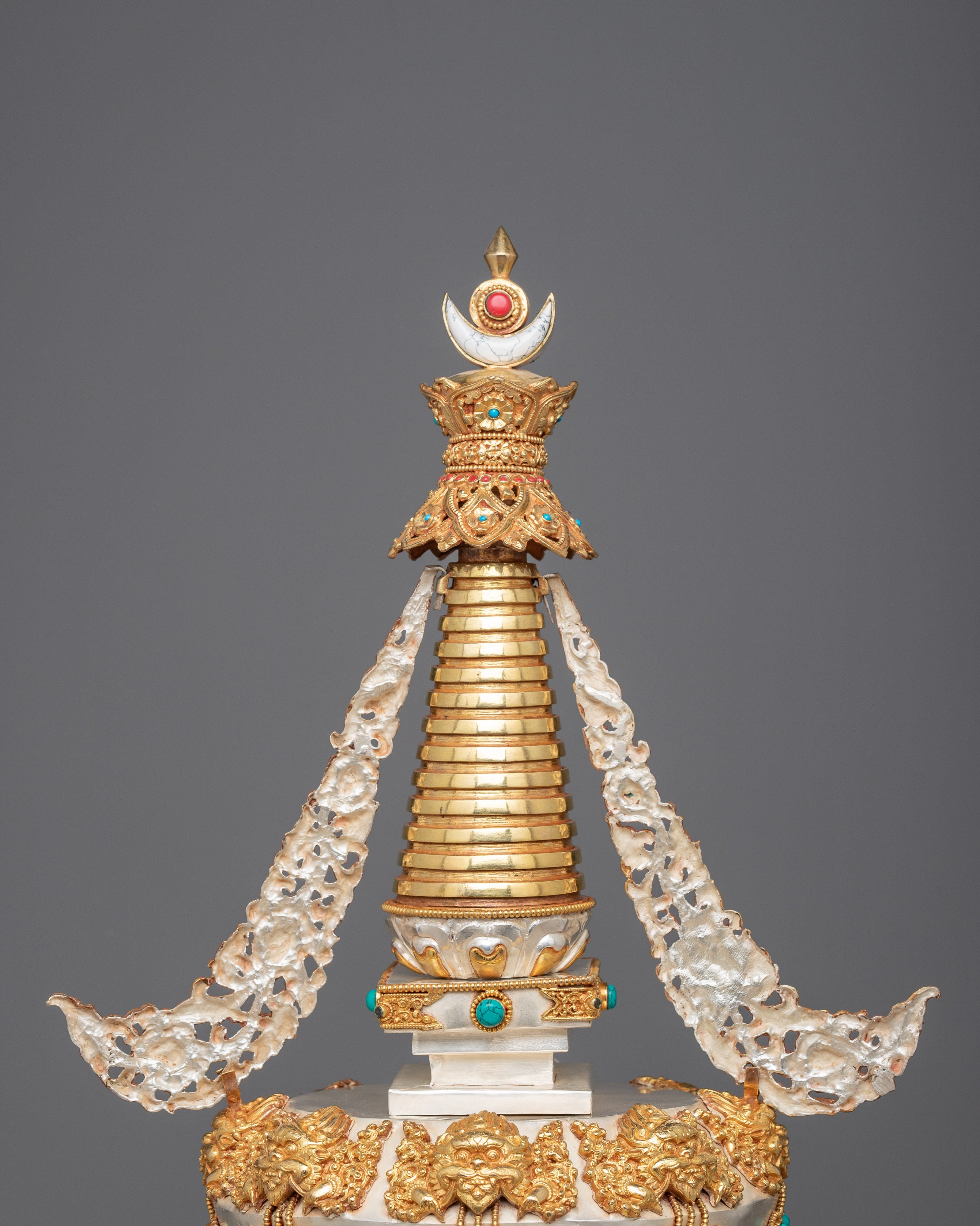 Dharmakaya Stupa | 24k Gold plated Stupa – Enlightenment Thangka
