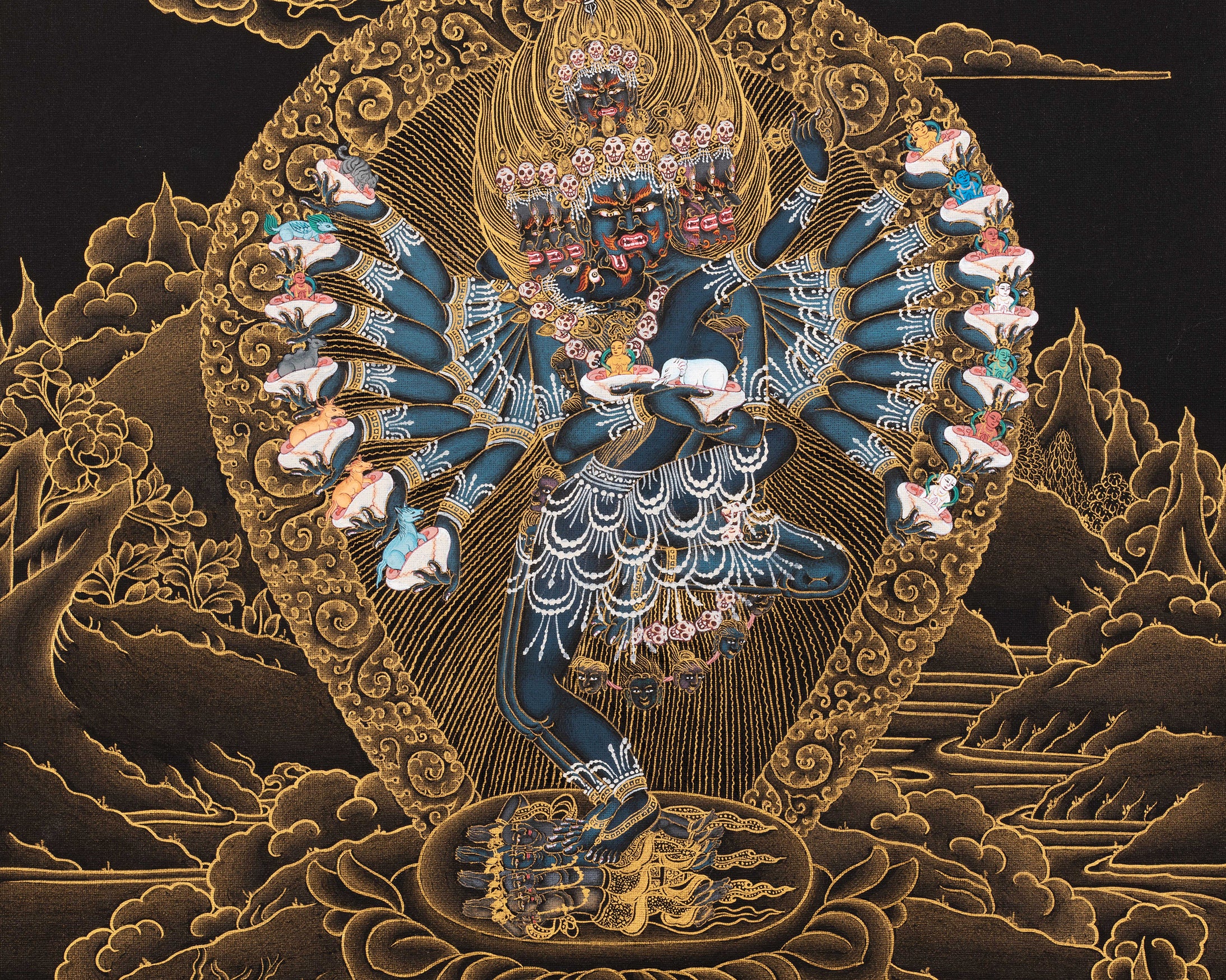 Hevajra with Nairatmya, Tibetan Yidam Thangka – Enlightenment Thangka