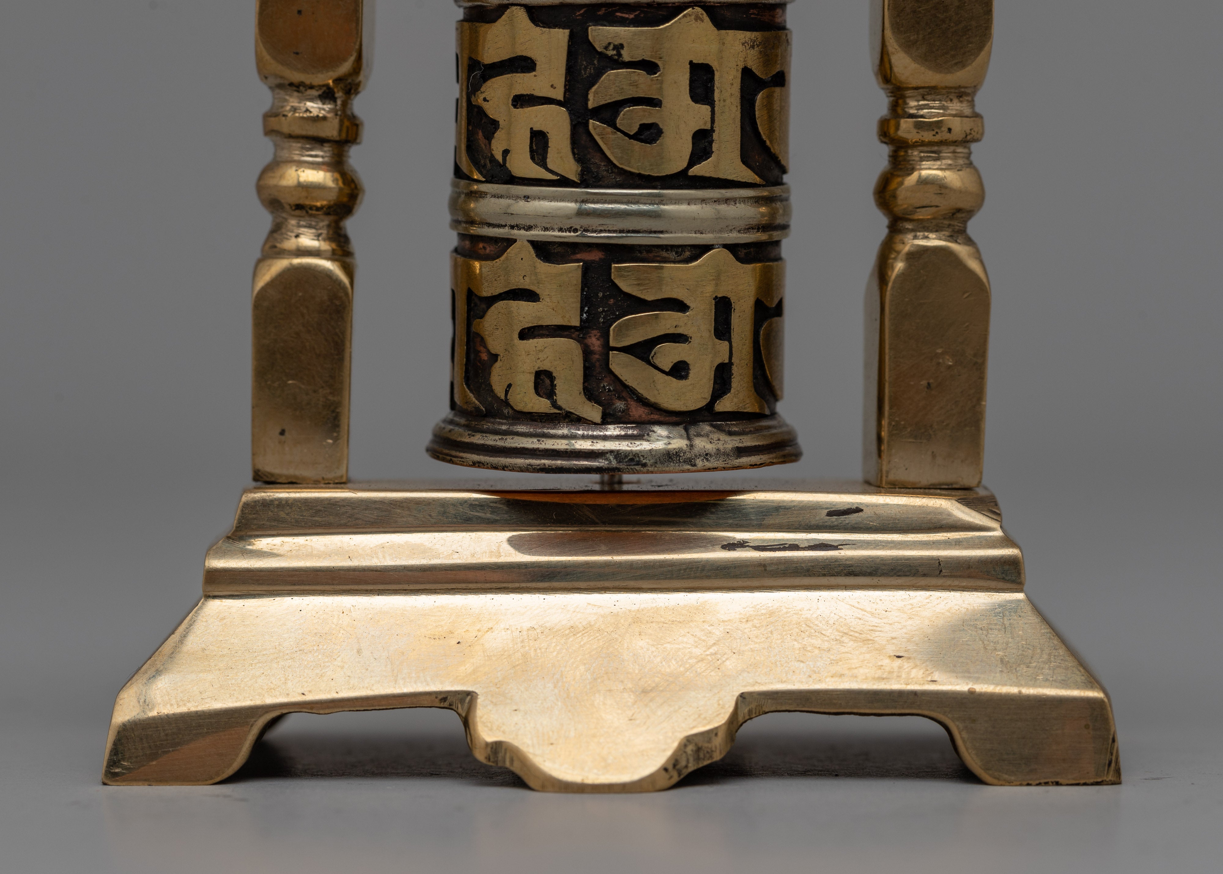 Brass Small Buddhist Prayer Wheel With Frame | Bring Blessings and Pos ...