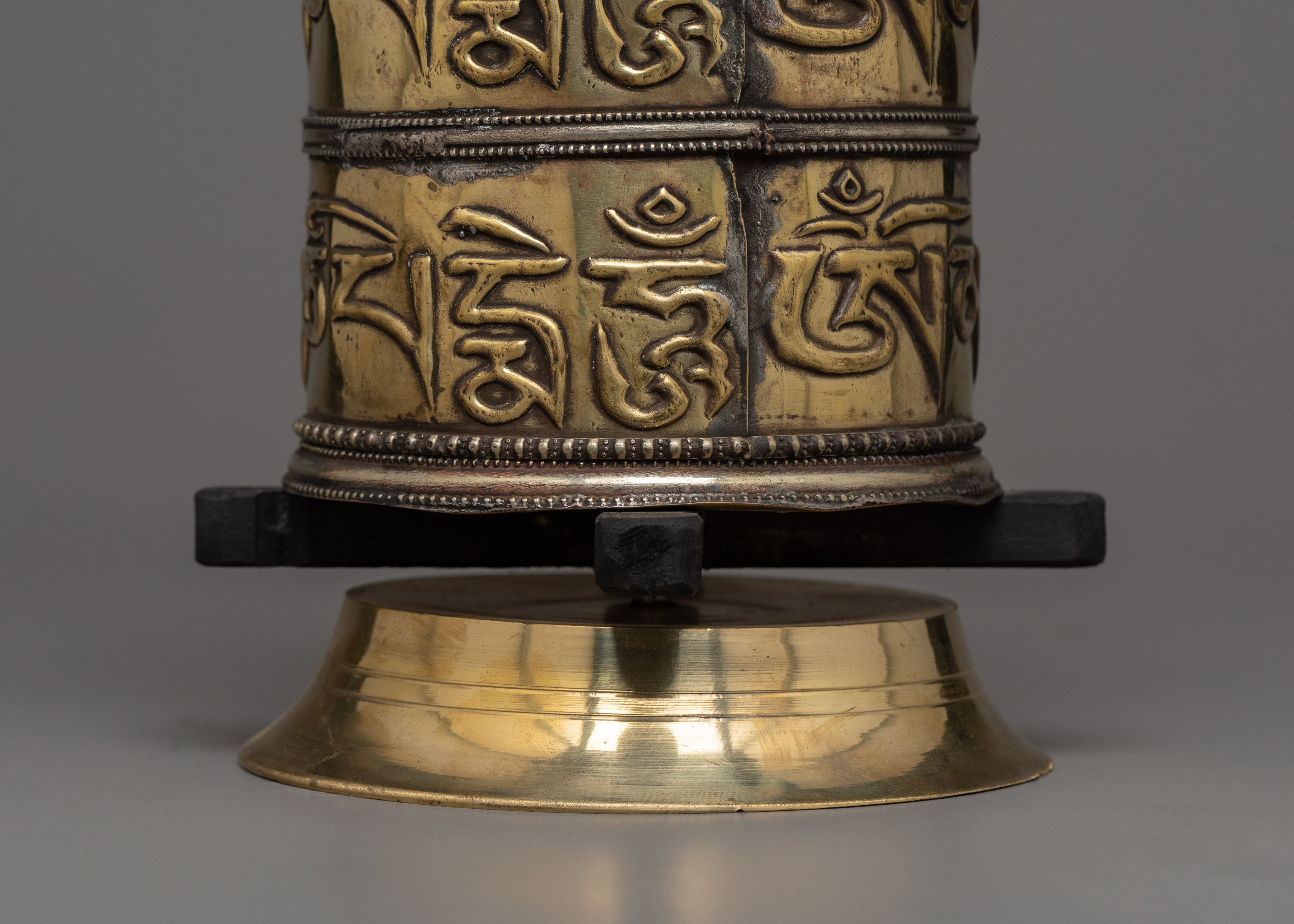 Copper and Brass Prayer Wheel | Portable Spiritual Tool for Daily Prac