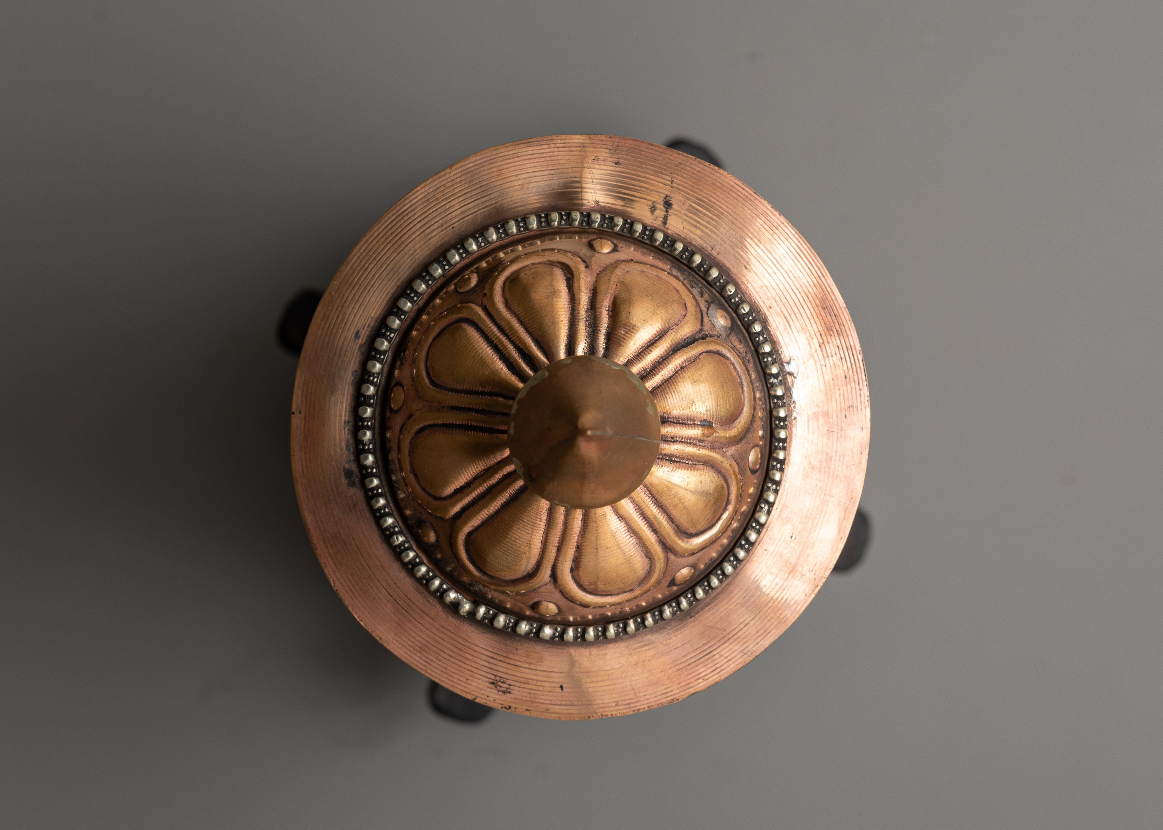 Copper and Brass Prayer Wheel | Portable Spiritual Tool for Daily Prac