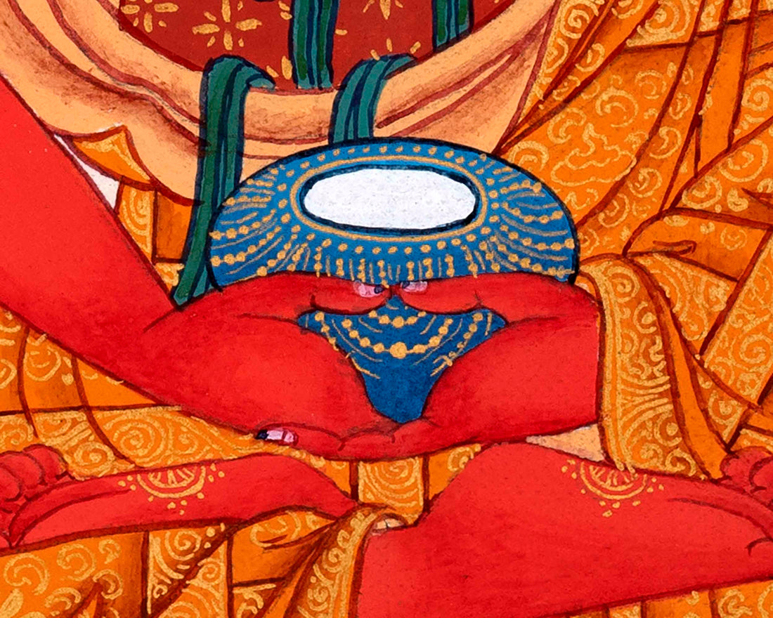 Amitabha Buddha Images Thangka Painting | Hand Painted Art for Meditat
