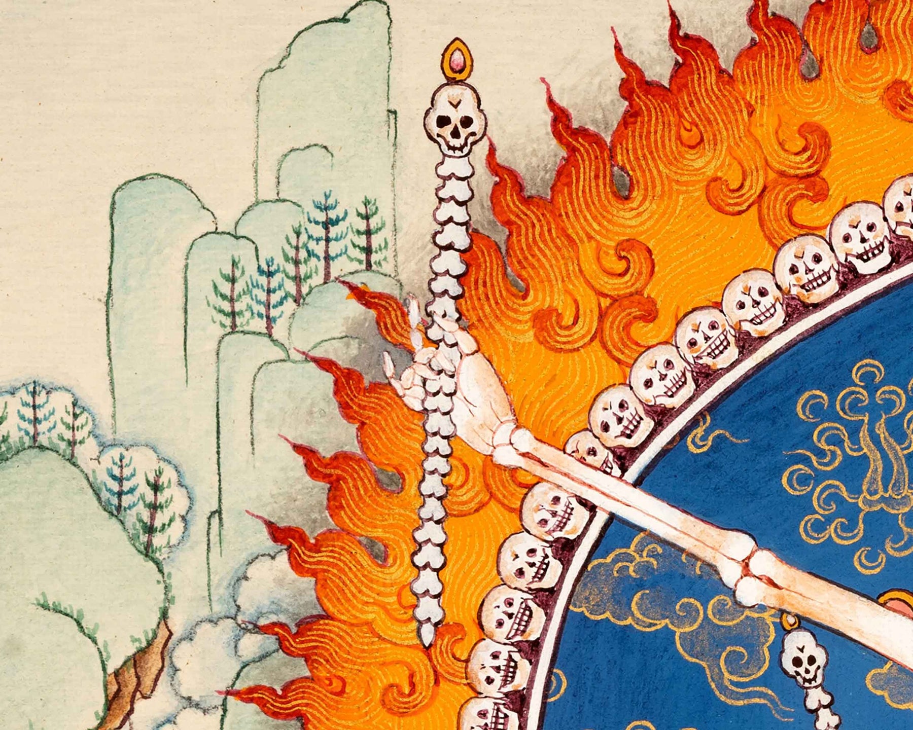 Citipati Thangka, The Dancing Skeletons of Tibetan Buddhism