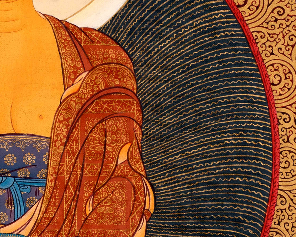 Historical Buddha Shakyamuni Thangka | Traditional Tibetan Buddhist Ar