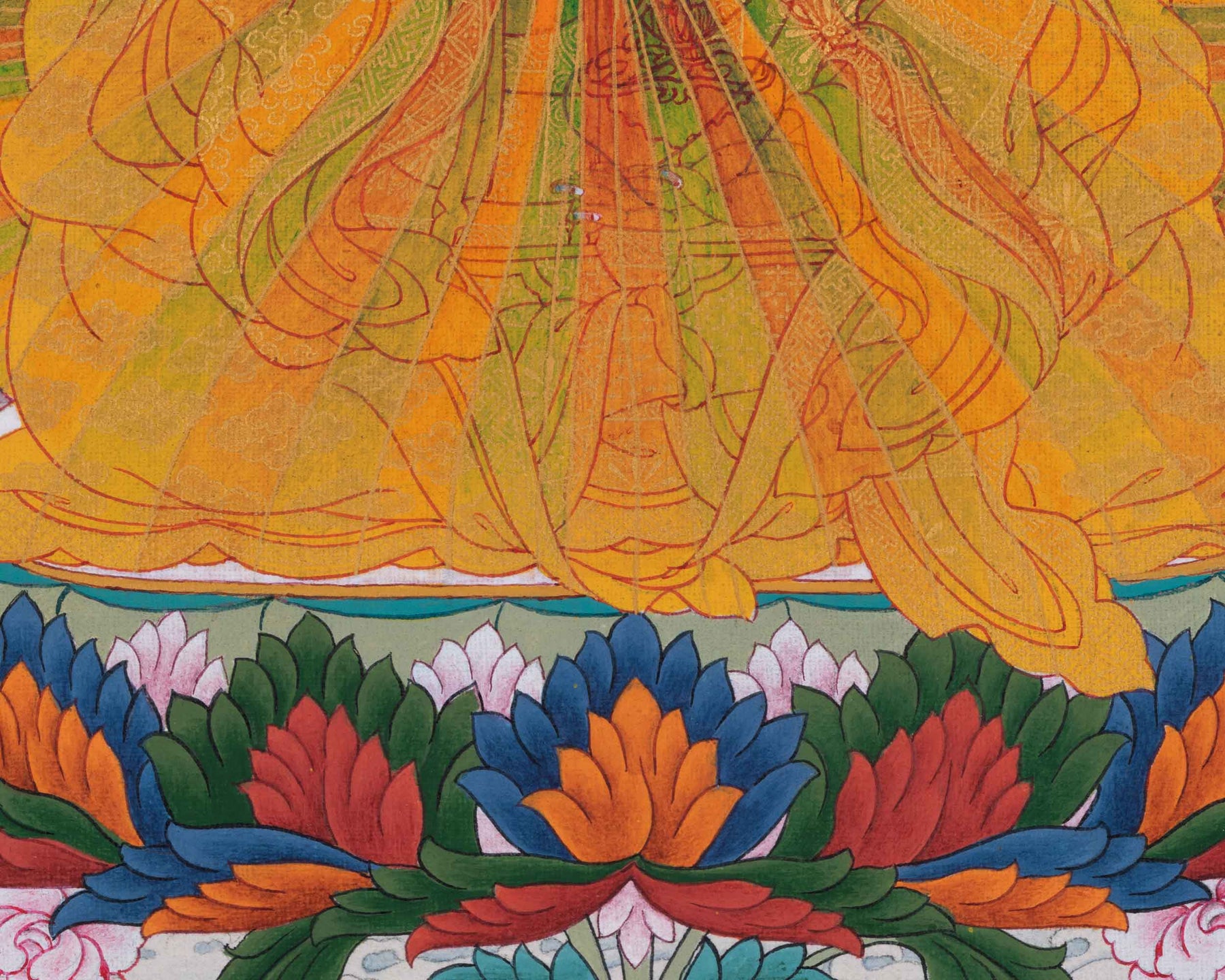Lotus Master Guru Rainbow Body Thangka | Tibetan Buddhist Master Guru