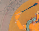 Deity Of Wisdom, Manjushri Buddhism Hand-Painted Thangka | Traditional